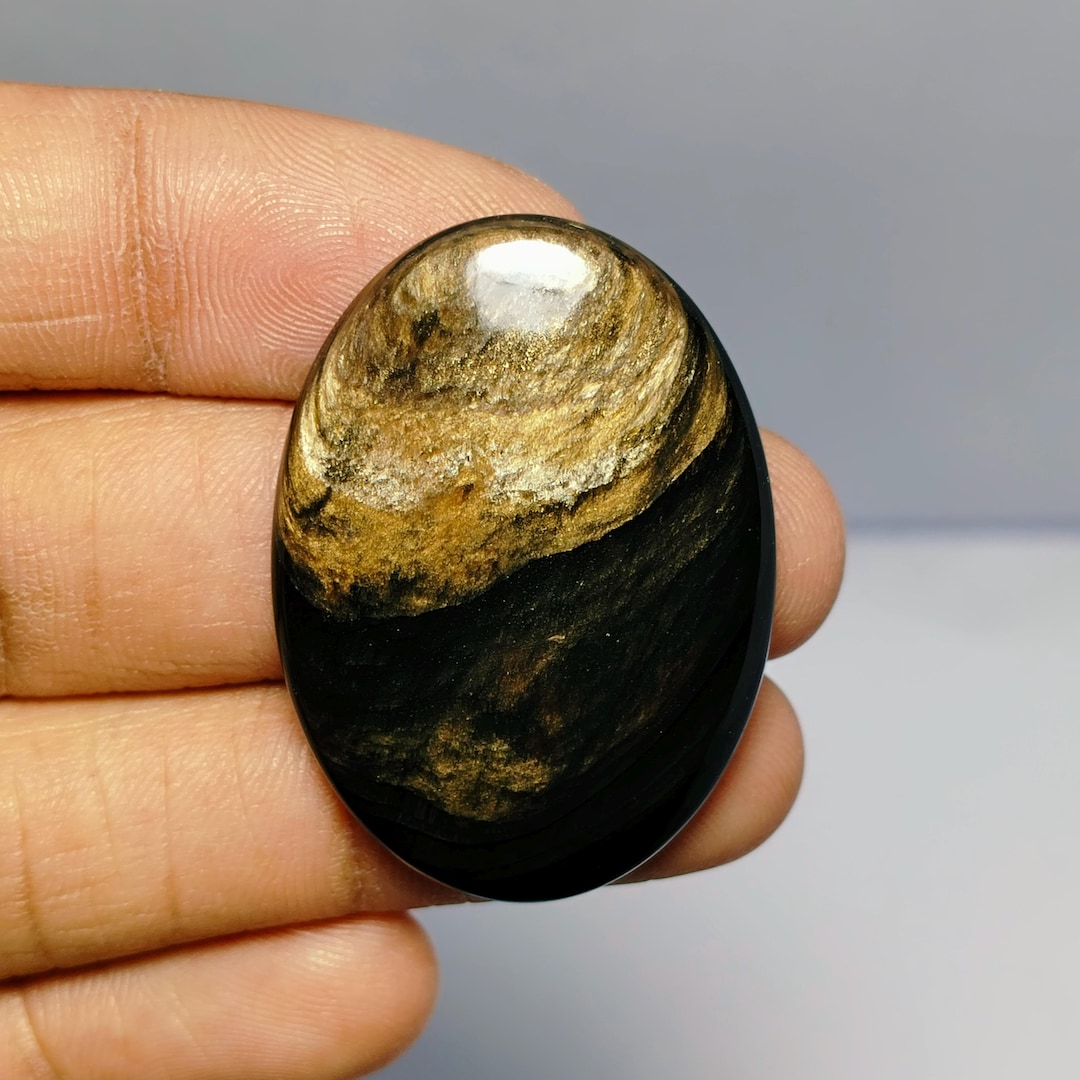 Handmade Fire Sheen Rainbow Obsidian Cabochon (37x27mm, 40 Carat) - Etsy