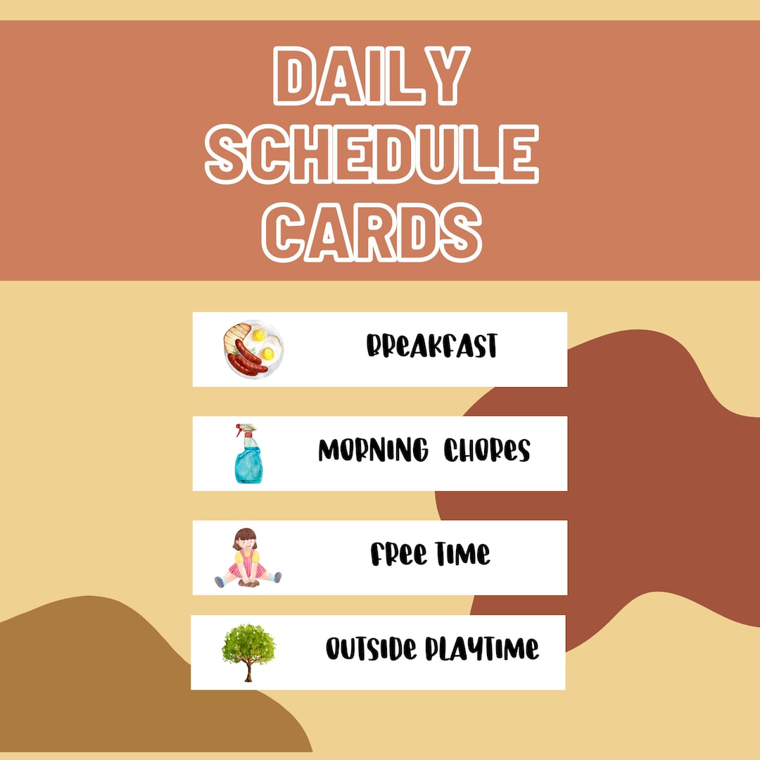 Home Schedule Cards, Daily Routine, Homeschool Routine Cards, Family ...