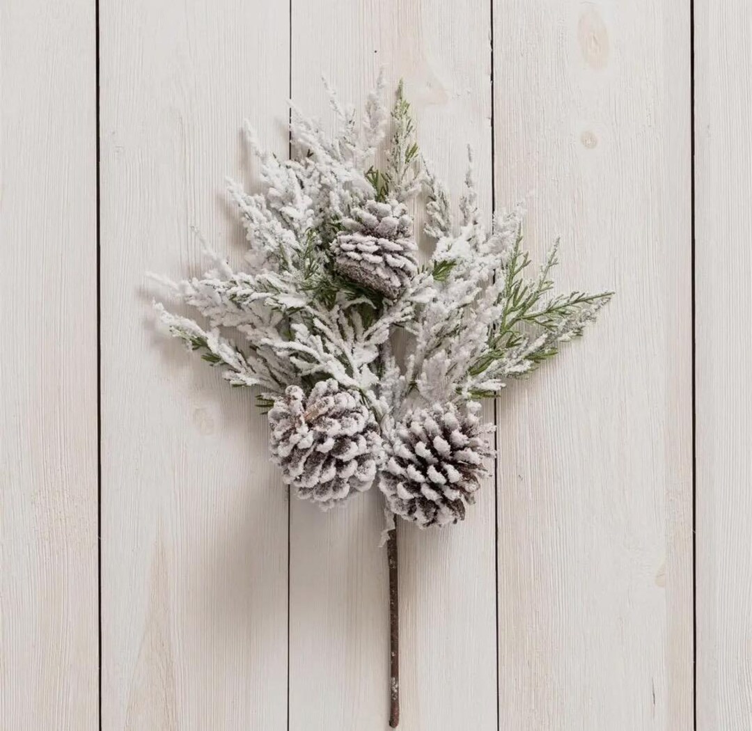 Winter Flocked Christmas Picks - Etsy