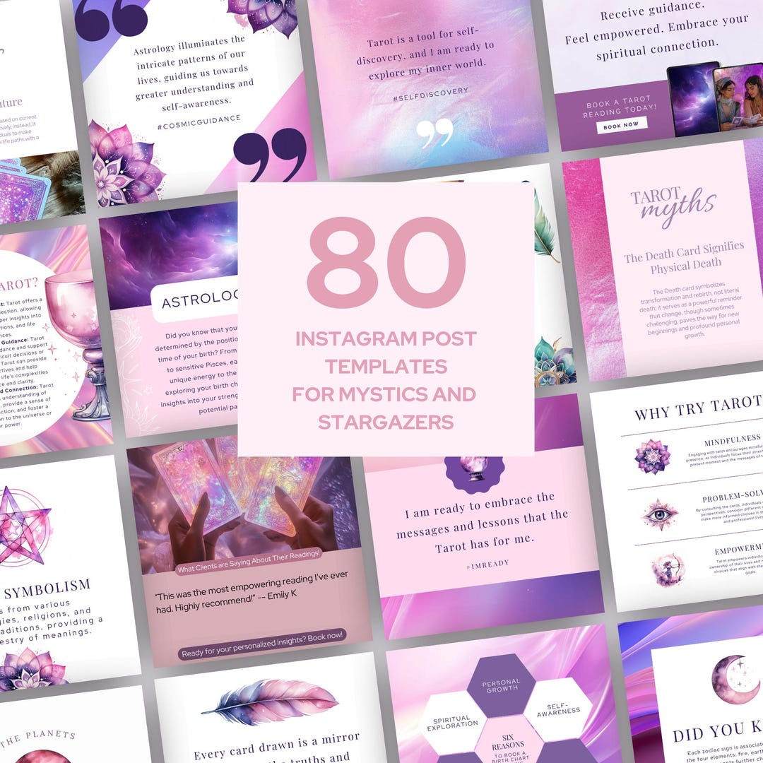 Tarot Reader Instagram Post Templates, Astrology Enthusiast , Spiritual ...