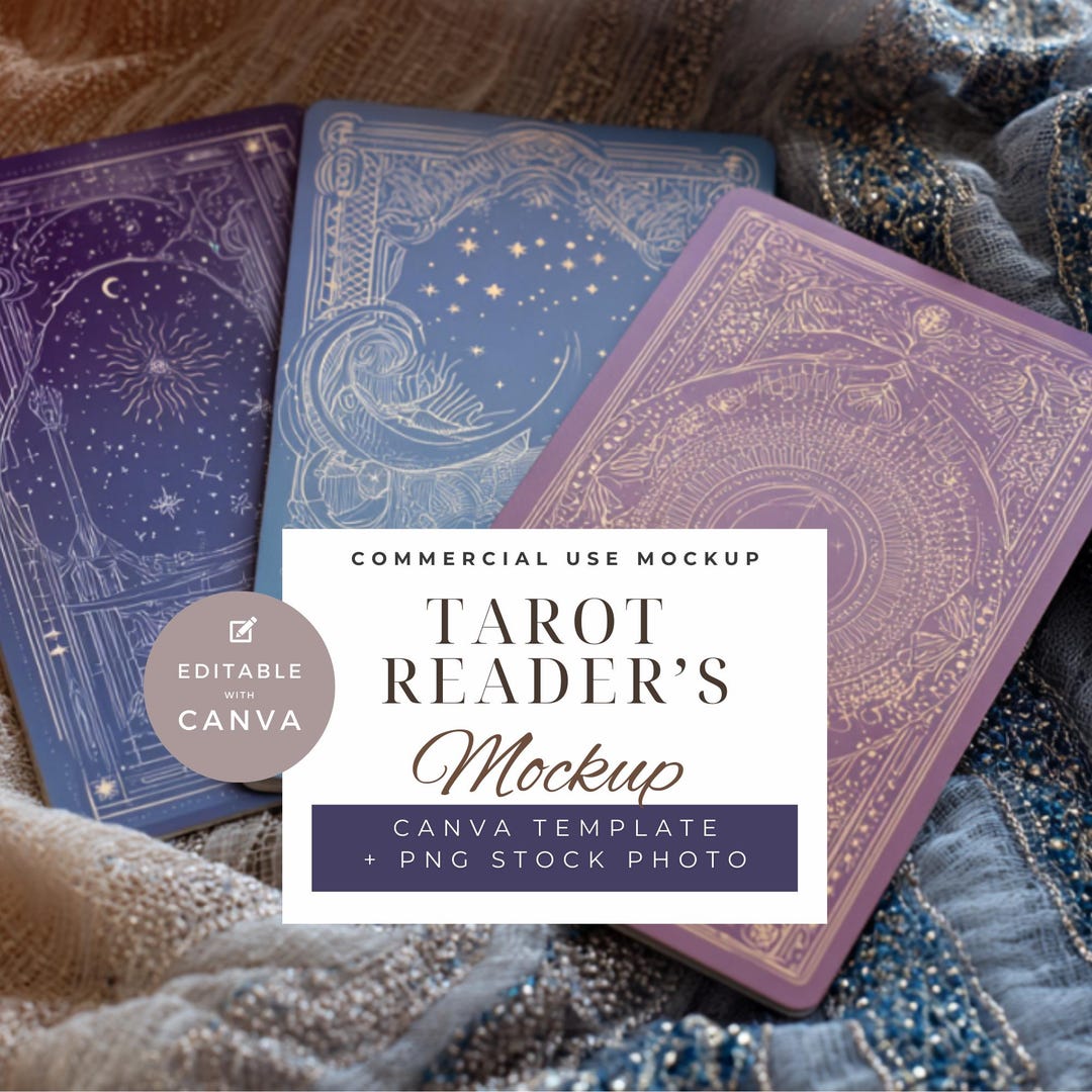 Mystical Tarot Card Mockup – PNG Canva Template (digital Download) - Etsy