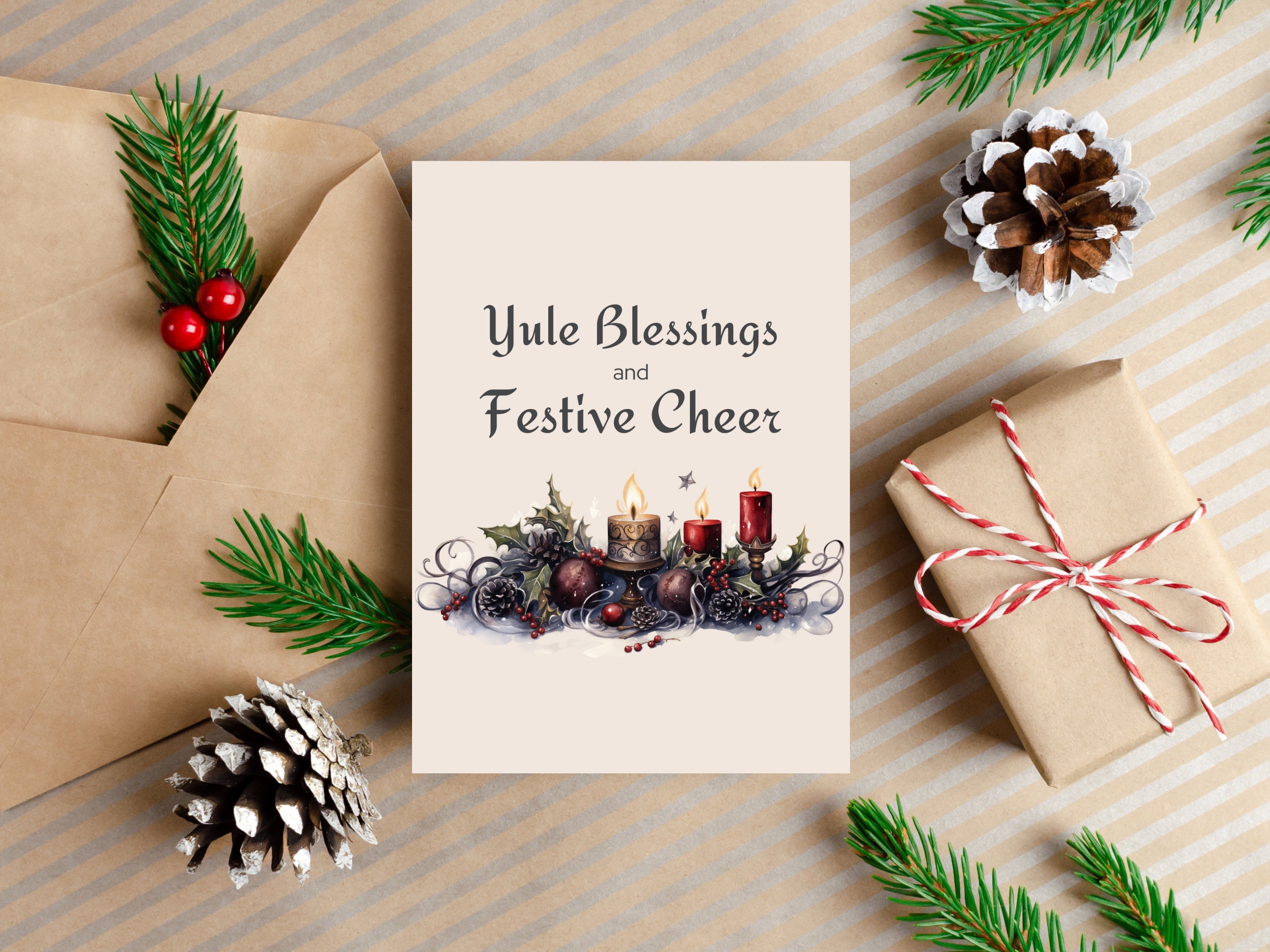 Yule Greeting Cards Solstice Greeting Cards Winter Holiday Greeting ...