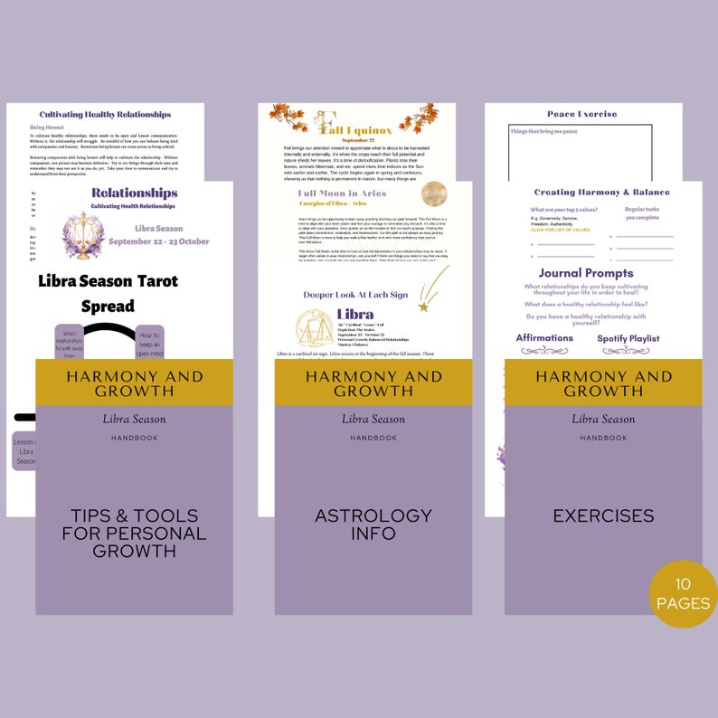 Libra Season Handbook | Journal, Prompts, Tarot Spread (digital ...
