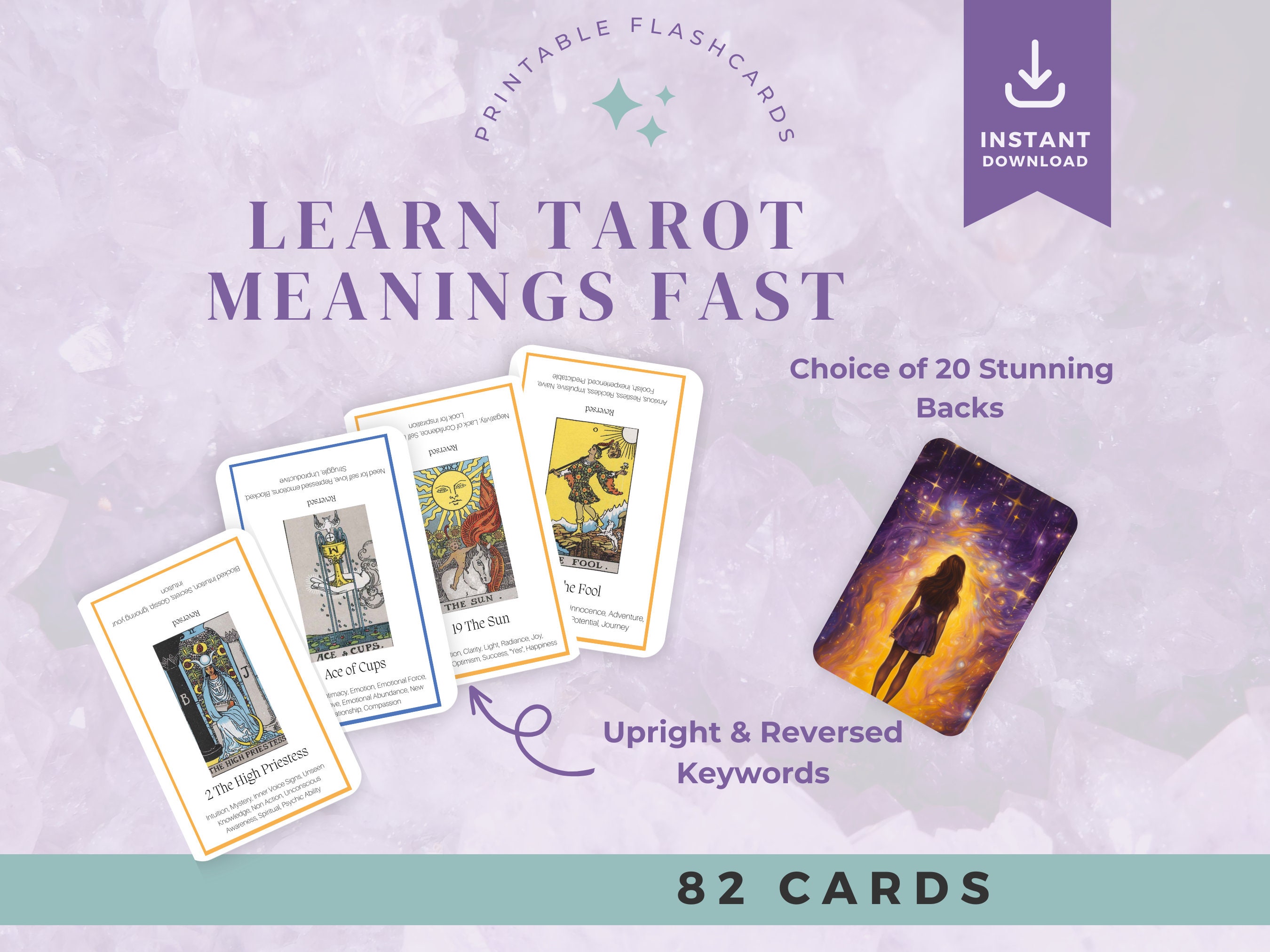 Printable Tarot Cards With Meanings| Learning Tarot | Printable Tarot ...