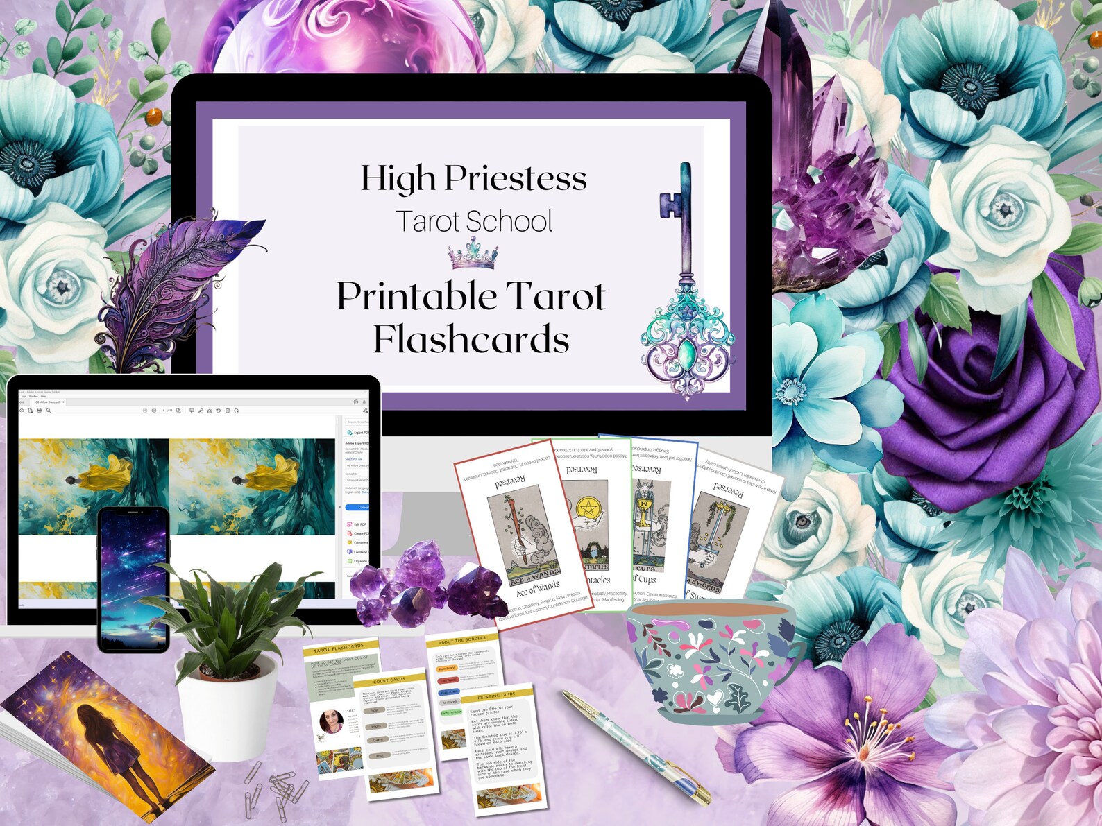 Printable Tarot Cards With Meanings| Learning Tarot | Printable Tarot ...