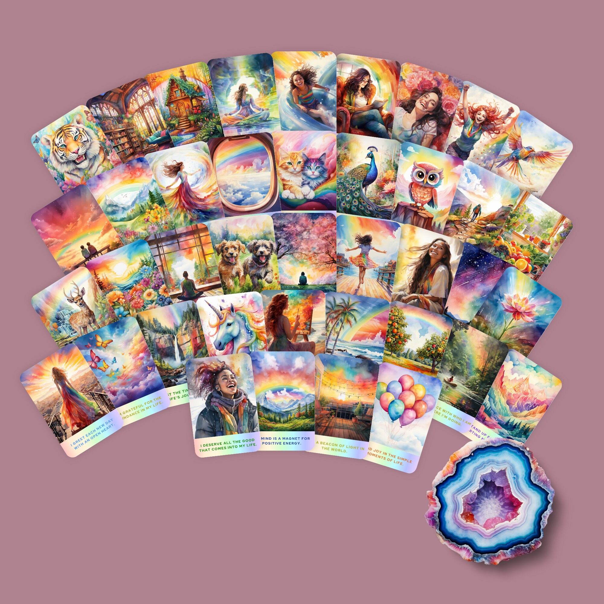 Positive Affirmation Cards | Positive Affirmations, Rainbow Art Cards ...