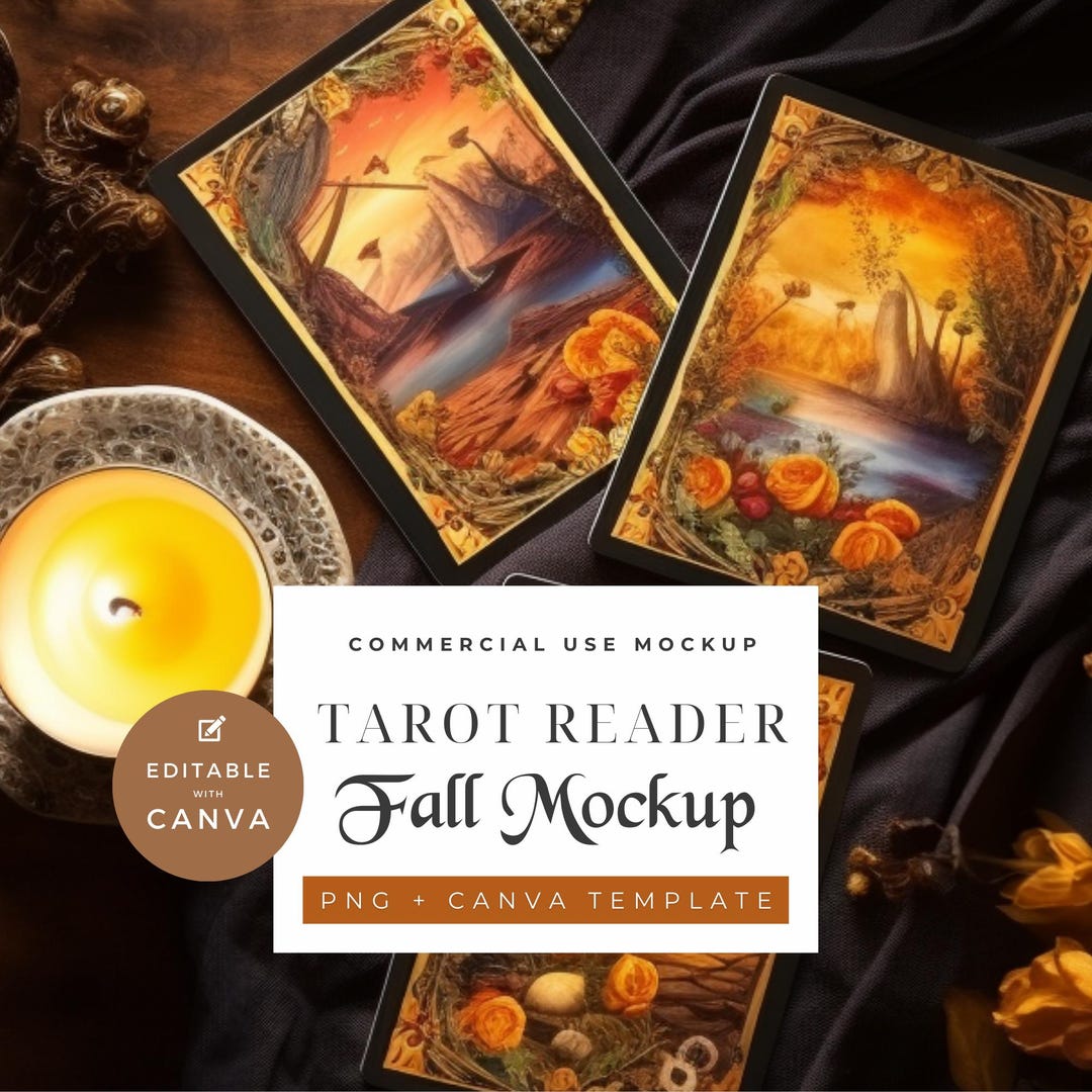 Autumn Tarot Card Mockup - PNG, Canva Template (digital Download) - Etsy