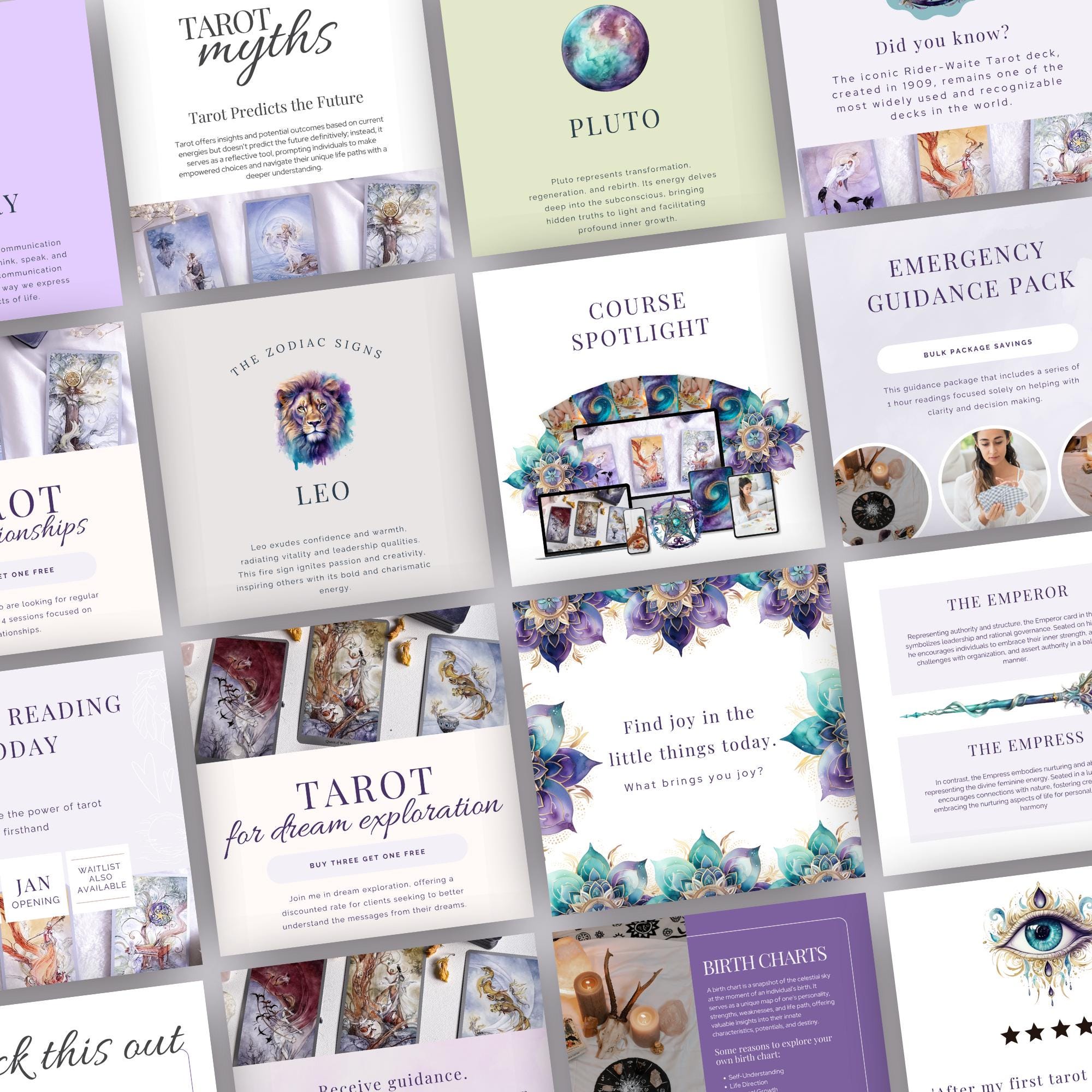 Tarot Reader Instagram Post Templates, Astrology, Canva (digital ...