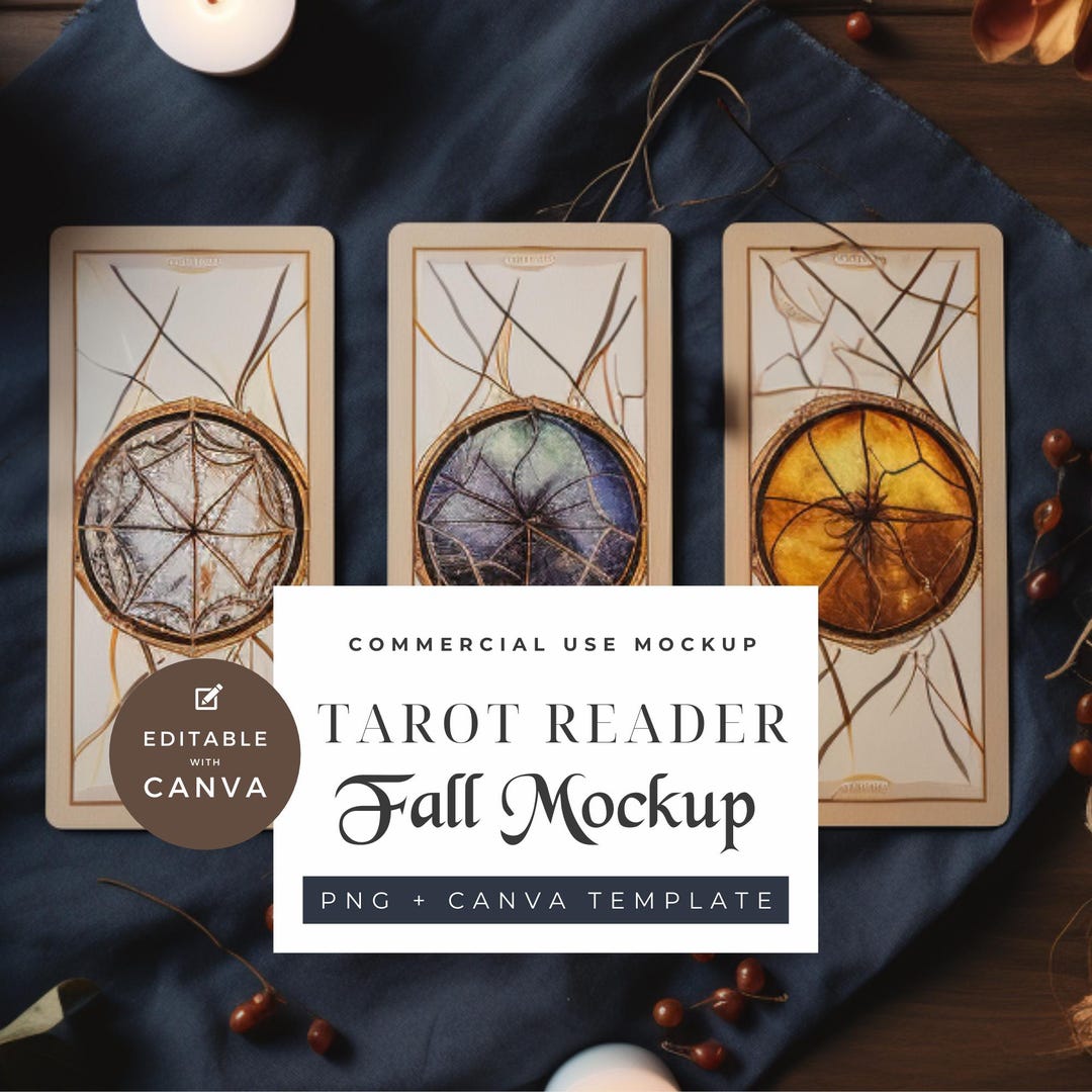 Autumn Tarot Card Mockup – PNG Canva Template - Etsy