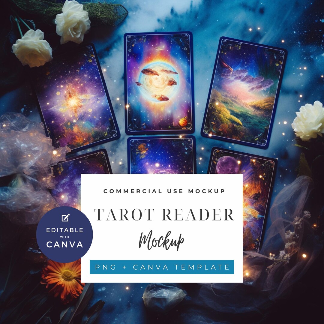 Mystical Tarot Card Mockup – PNG, Canva Template - Etsy