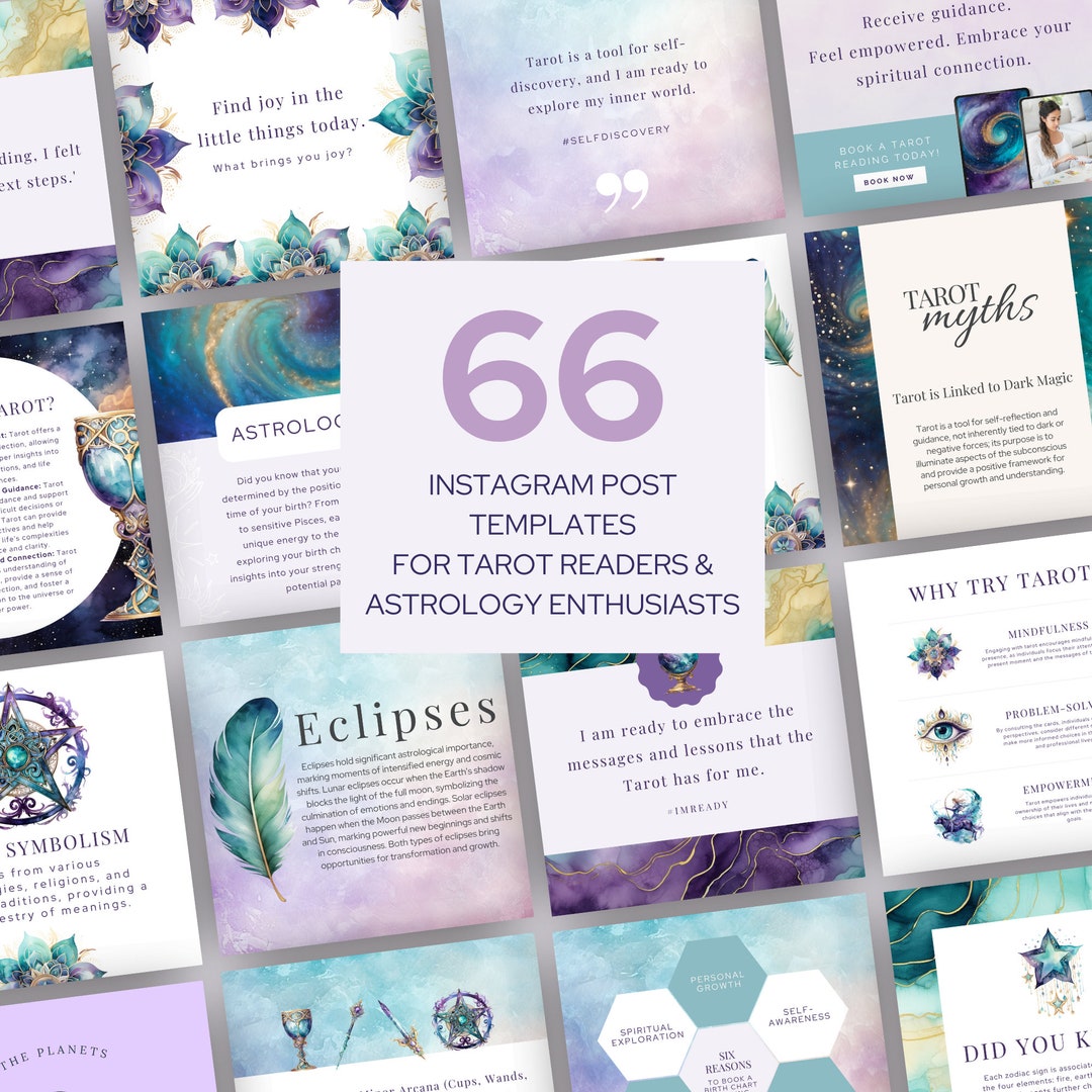 Instagram Post Templates, Tarot Reader and Astrology Enthusiast , Tarot ...