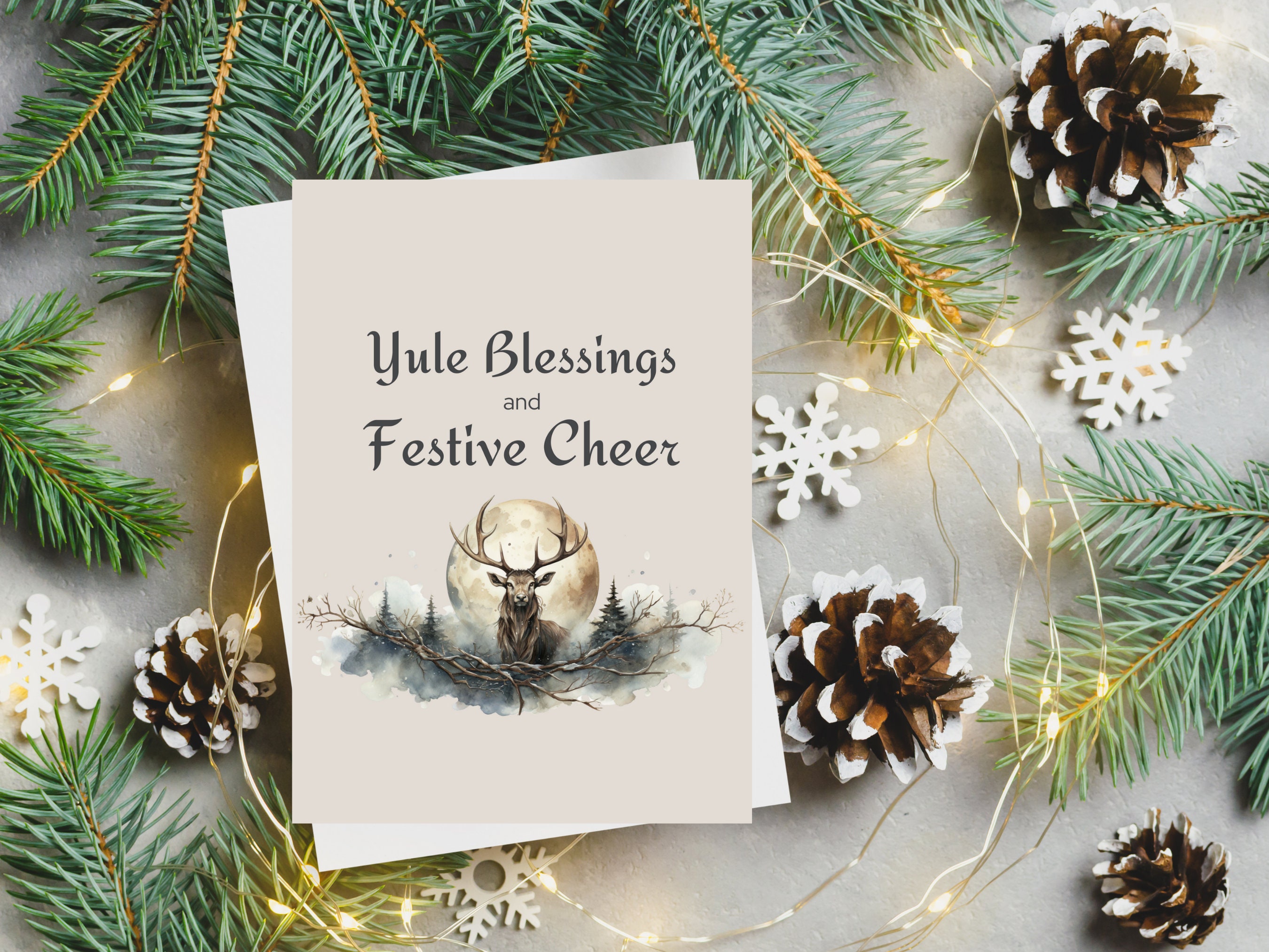Yule Greeting Cards Solstice Greeting Cards Winter Holiday Greeting ...