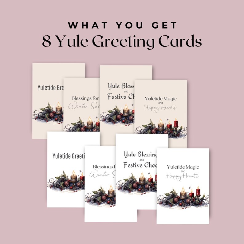 Yule Greetings Mega Bundle | Cards, Invitations, Affirmation Cards ...