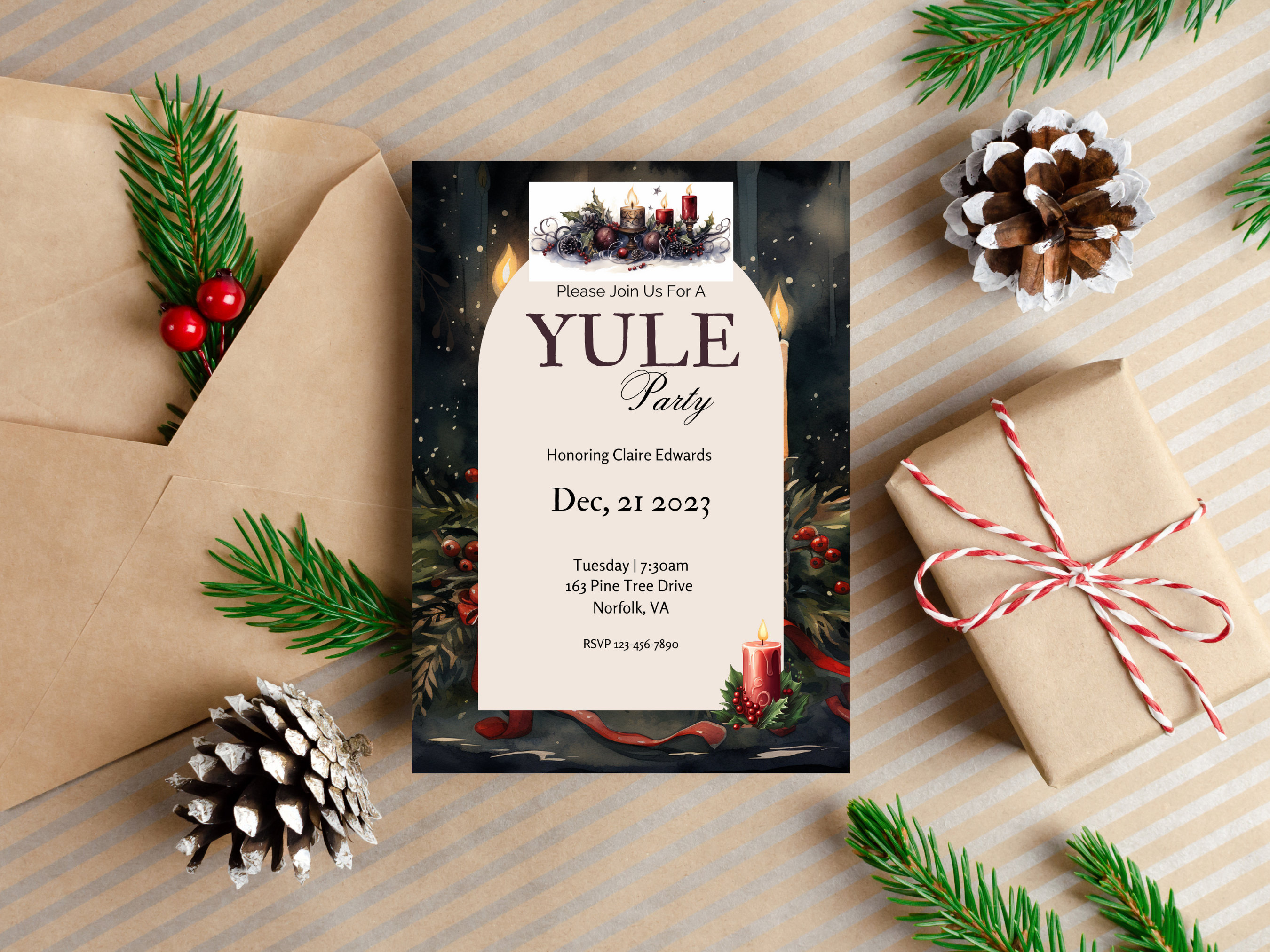 Yule Greeting Mega Bundle Yule Greeting Cards Party Invitation Template ...