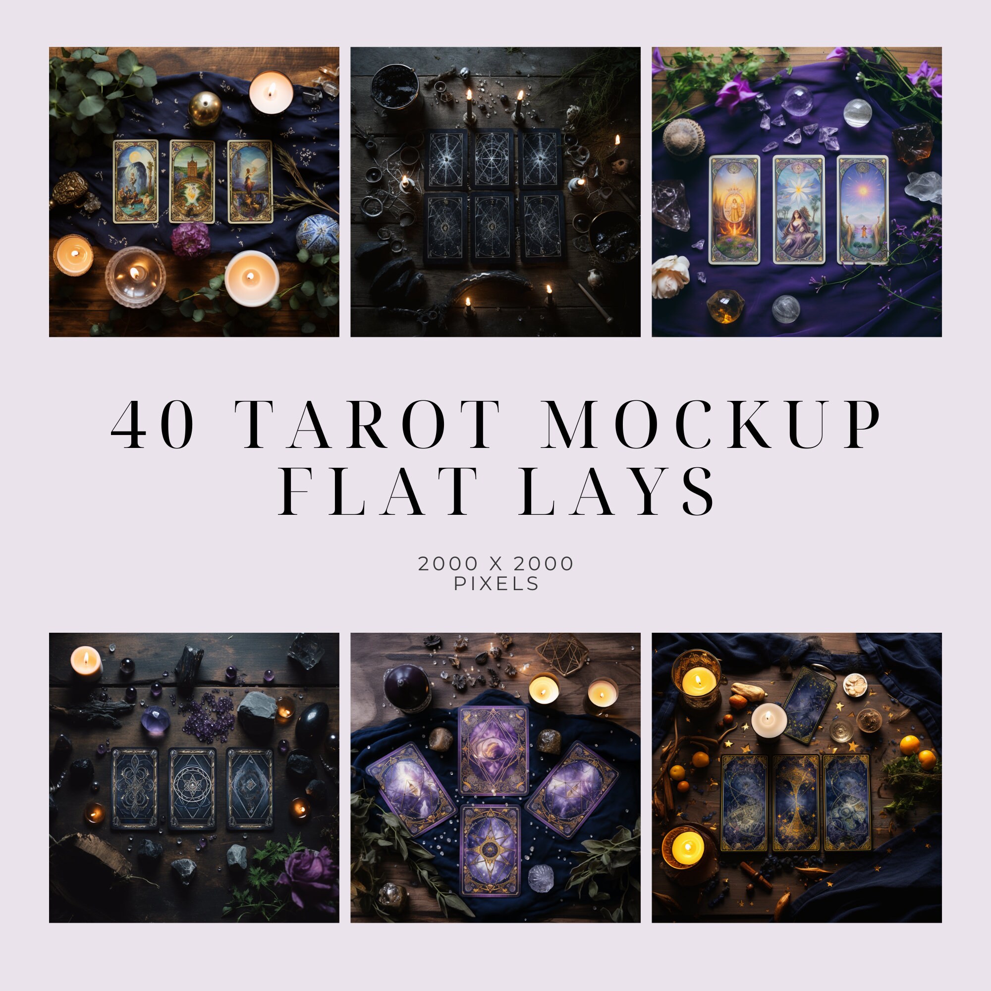 Tarot Card Mockup Bundle – PNG Oracle Deck Templates (canva) - Etsy
