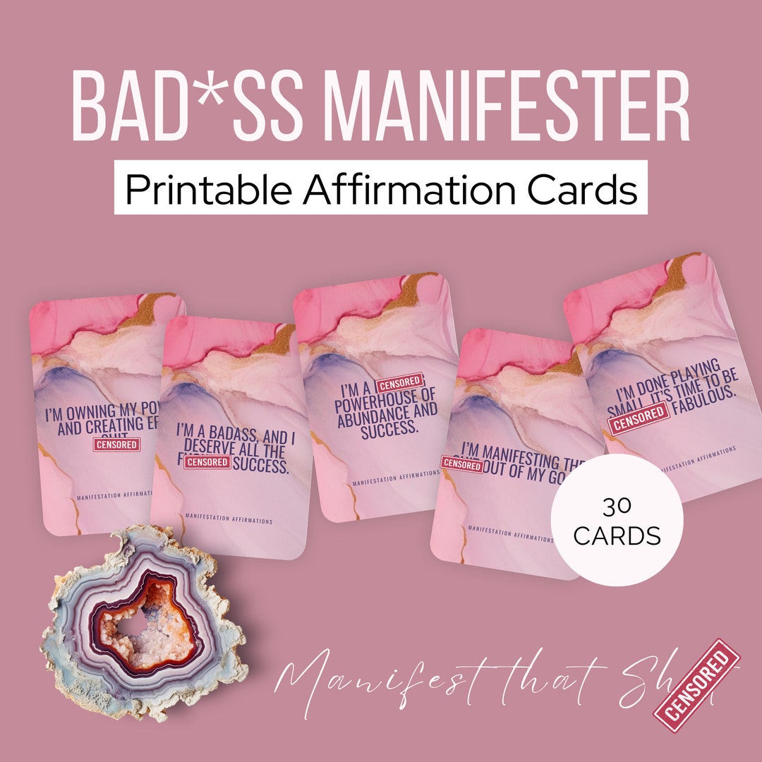 Badass Manifester | Manifestation Affirmation Cards | Sweary ...