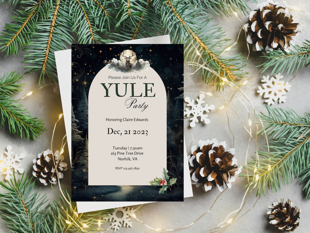 Yule Holiday Party Invitation Solstice Holiday Party - Etsy