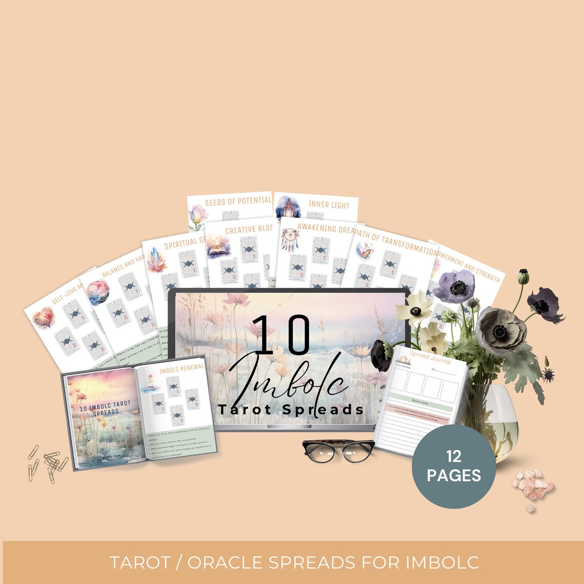 Tarot Spread Printable | Printable Tarot E Book | Printable Tarot Notes ...