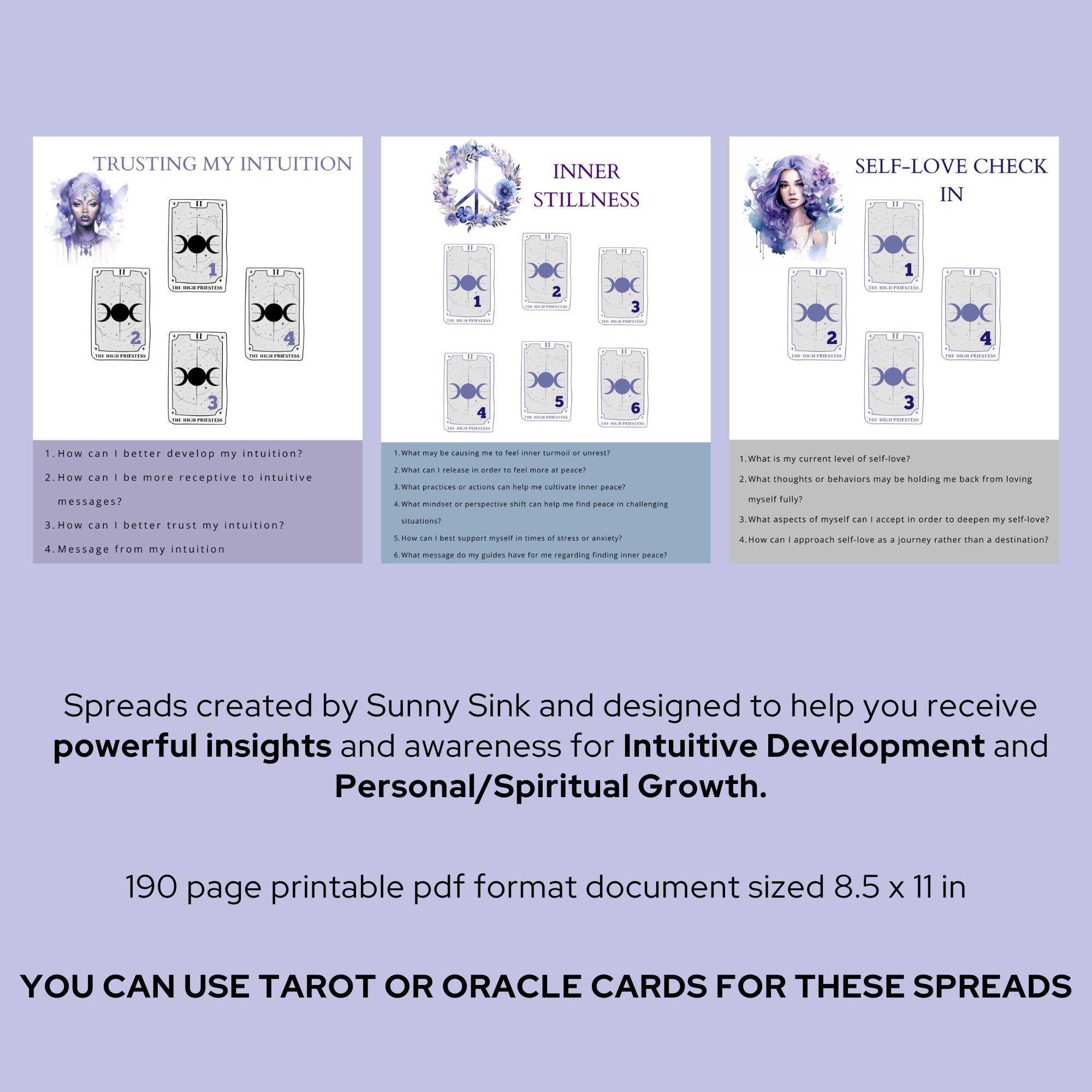 Printable Tarot Spreads 181 Spreads for Inner Growth & Wisdom Printable ...