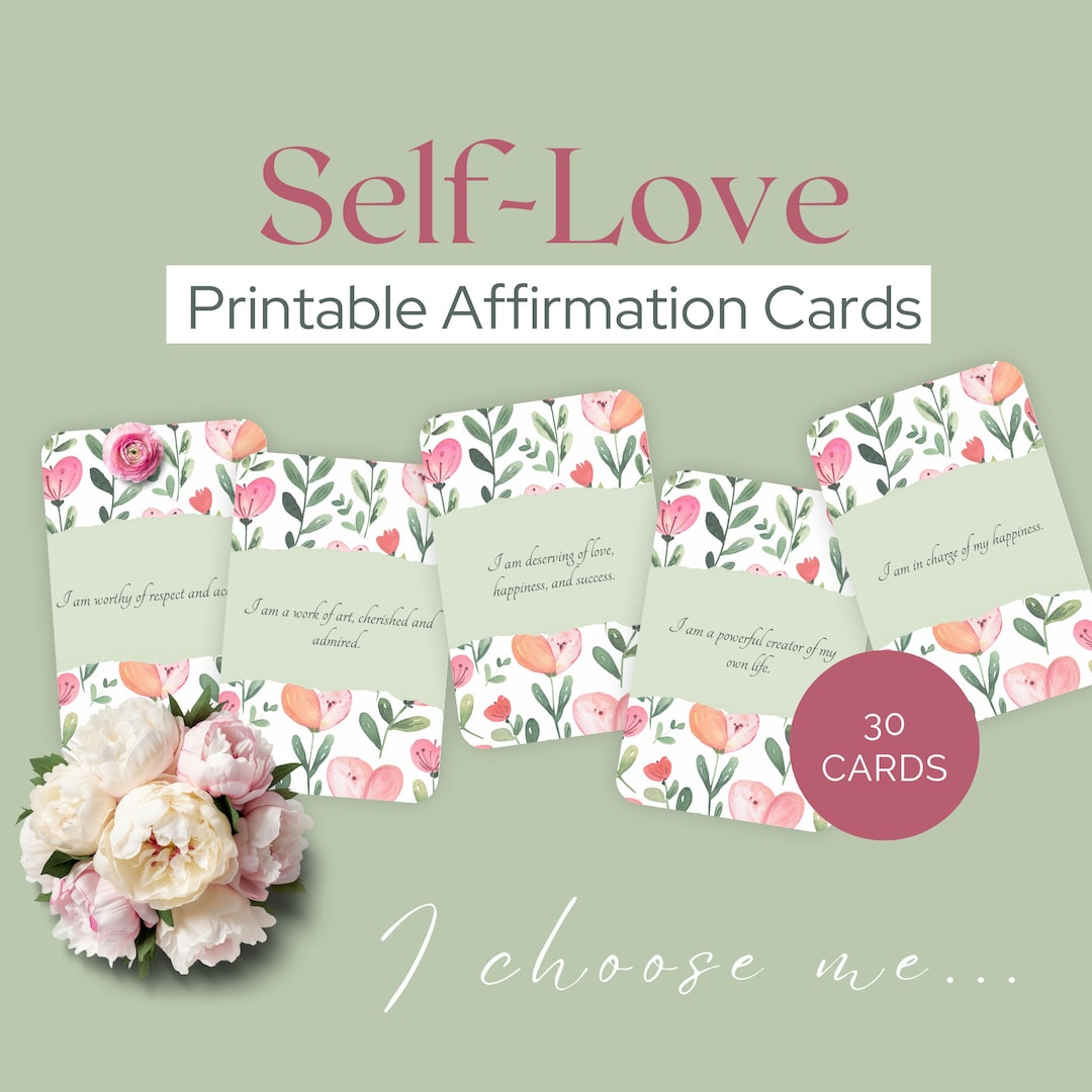 Self Love Affirmation Cards - Valentine's Day - Digital Download - Set ...
