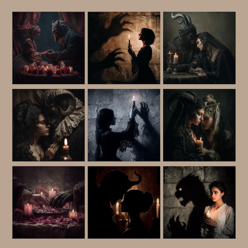 Monster Romance Stock Photos: Horns & Shadows, Dark Fantasy PNG Images ...