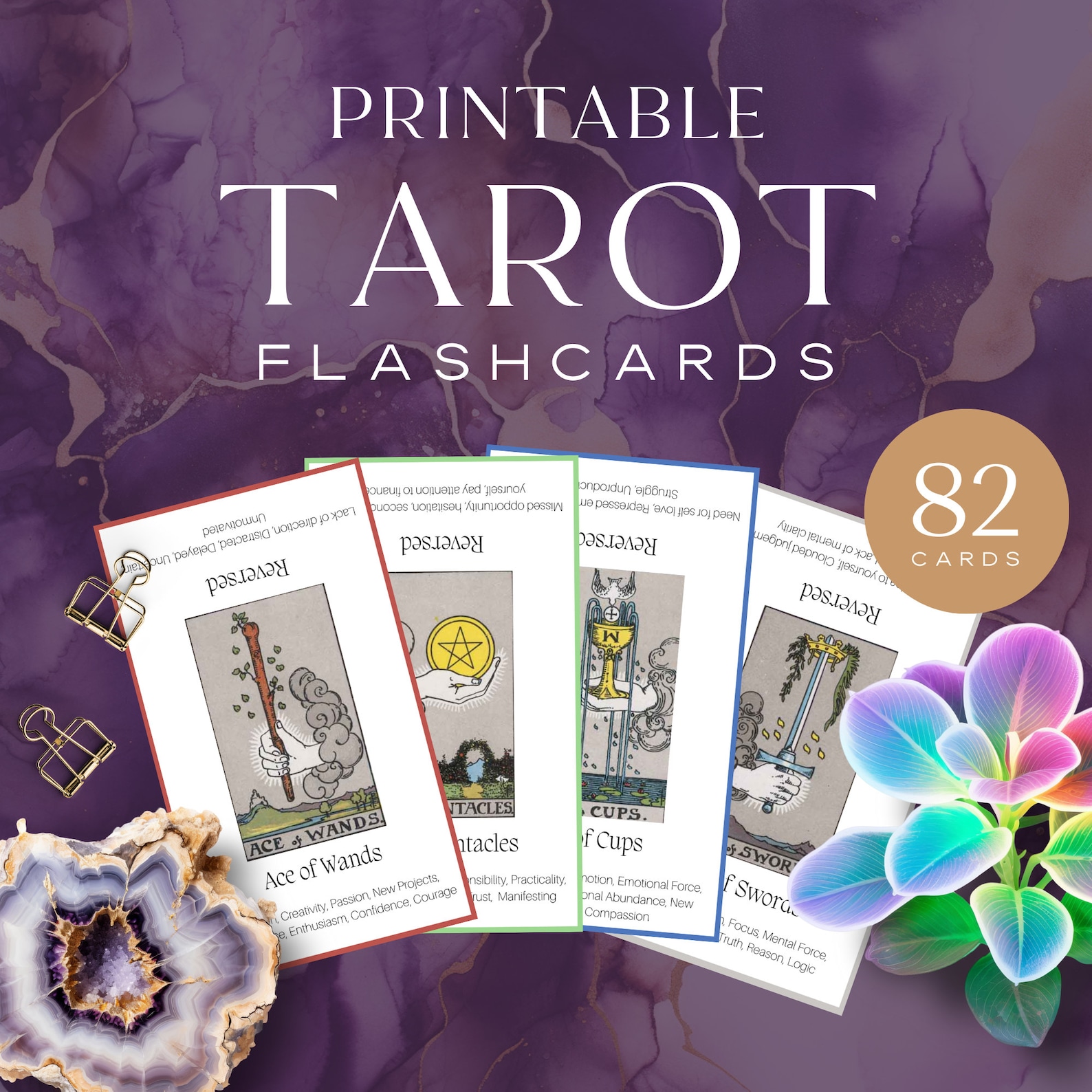 Printable Tarot Cards With Meanings| Learning Tarot | Printable Tarot ...