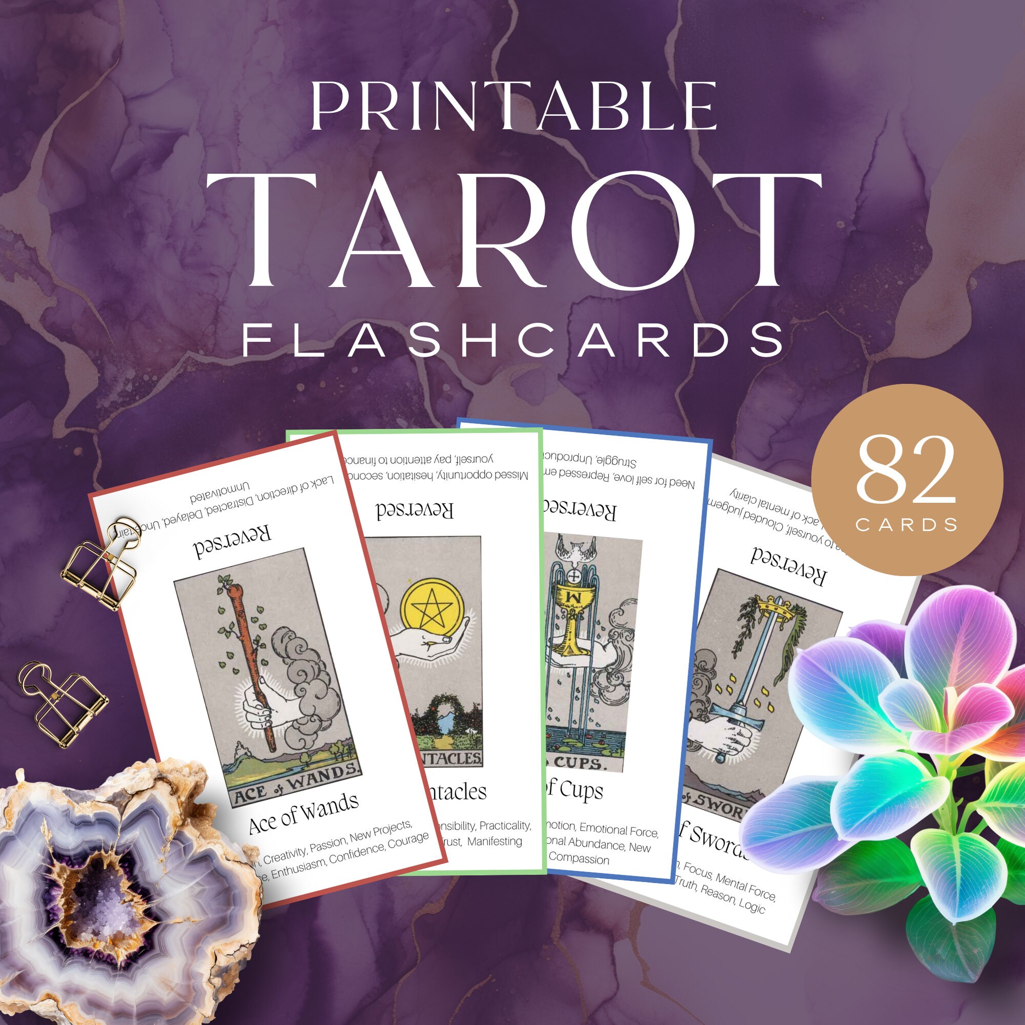 Printable Tarot Cards With Meanings| Learning Tarot | Printable Tarot ...