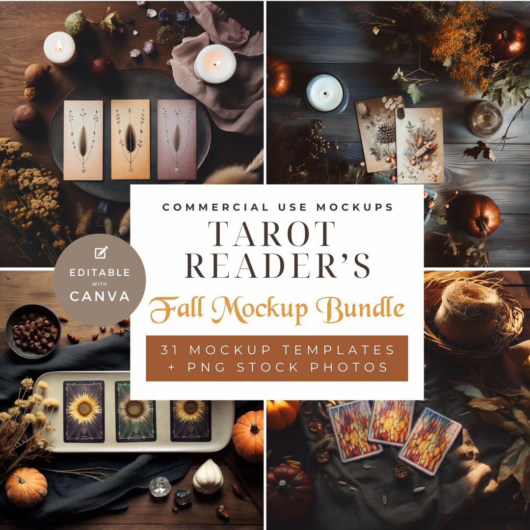 Tarot Card Mockup Bundle | Oracle Deck Cards Mockups | Tarot Card Deck ...