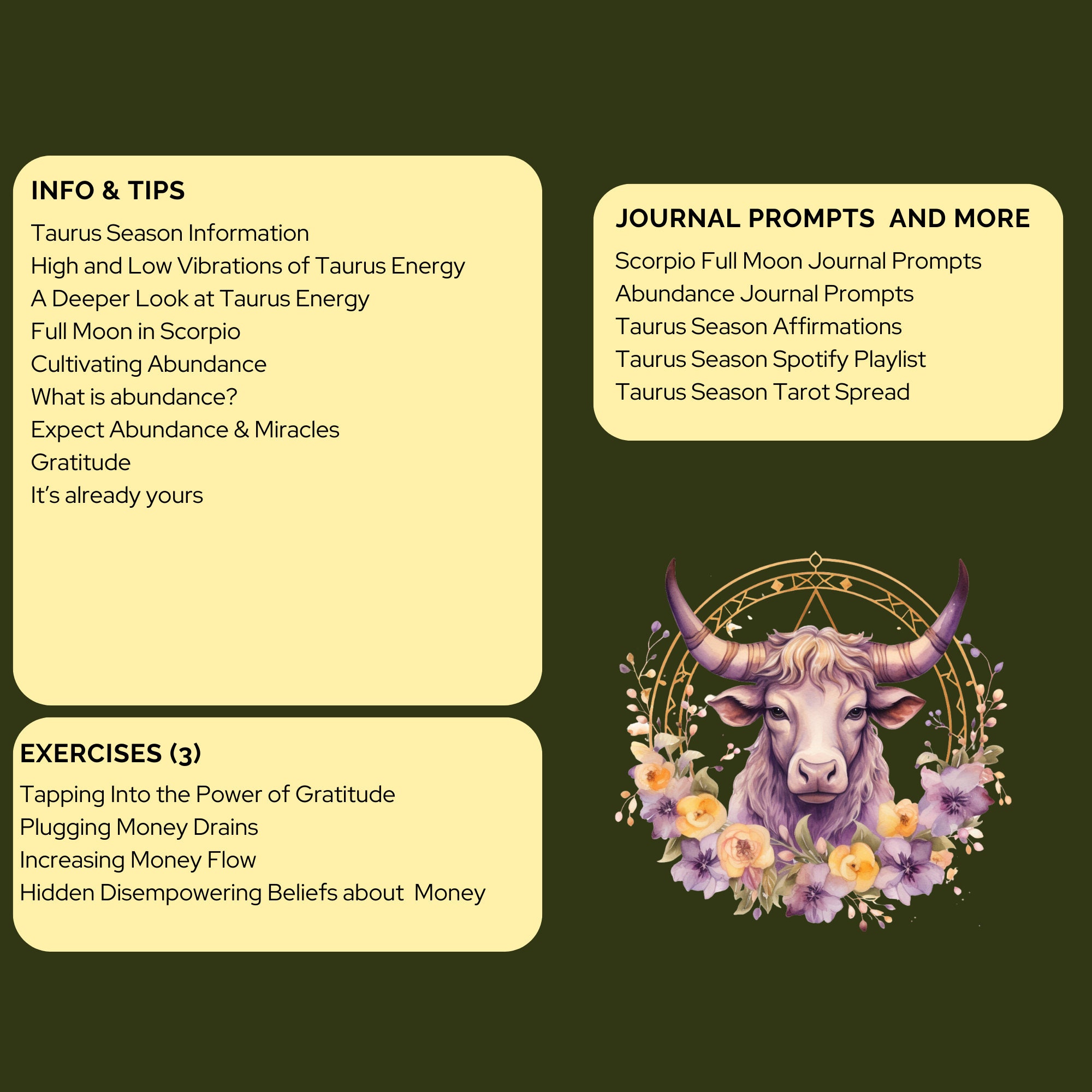 Taurus Season Journal and Guide | Abundance | Zodiac Sign Taurus ...