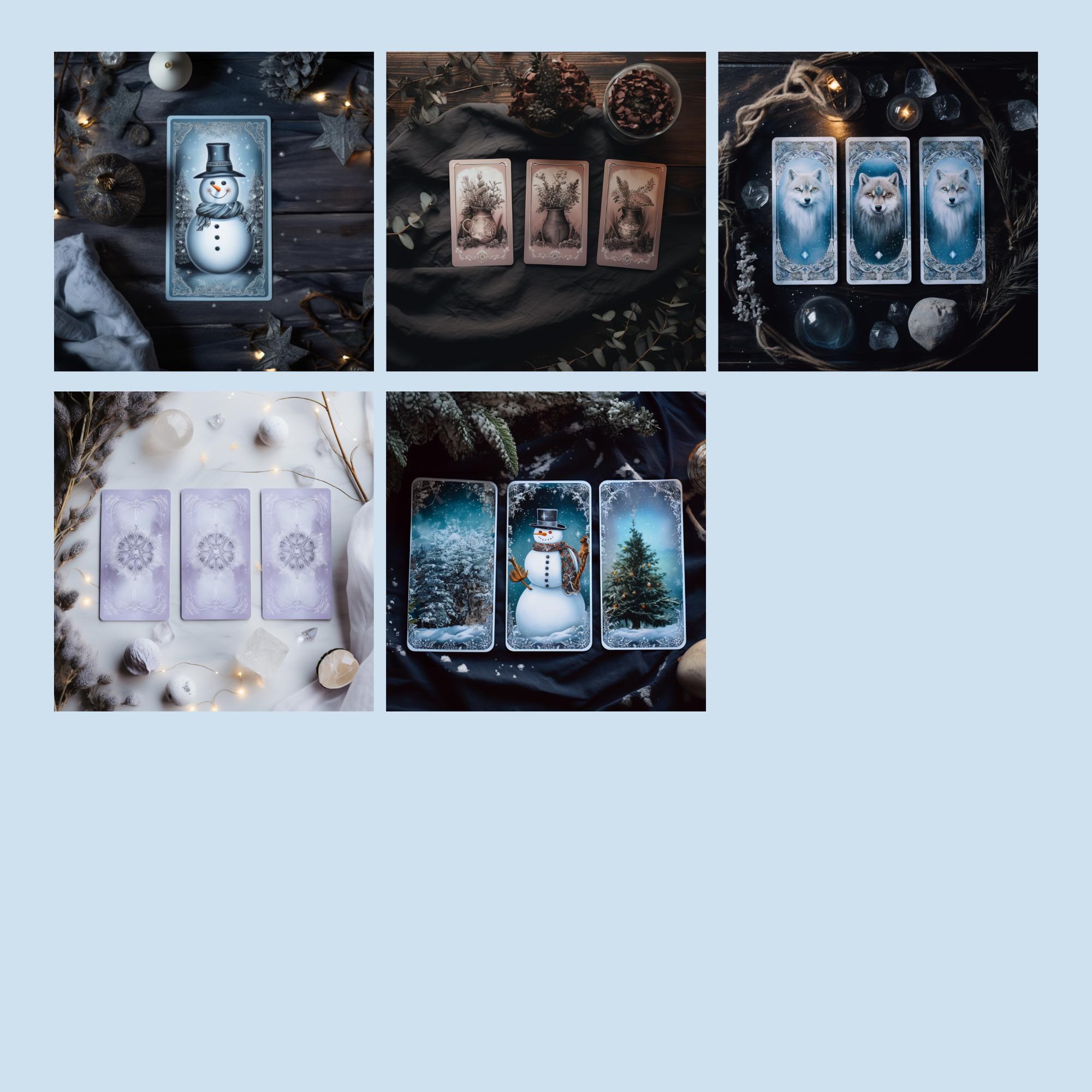 Winter Tarot Card Mockup Bundle – Oracle Deck PNG (canva Template) - Etsy