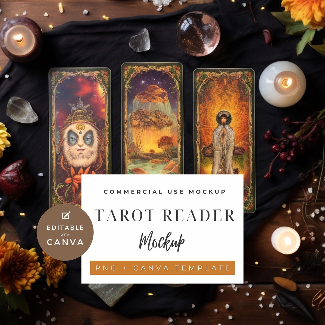 Tarot Card Mockup - PNG, Canva Template (digital Download) - Etsy