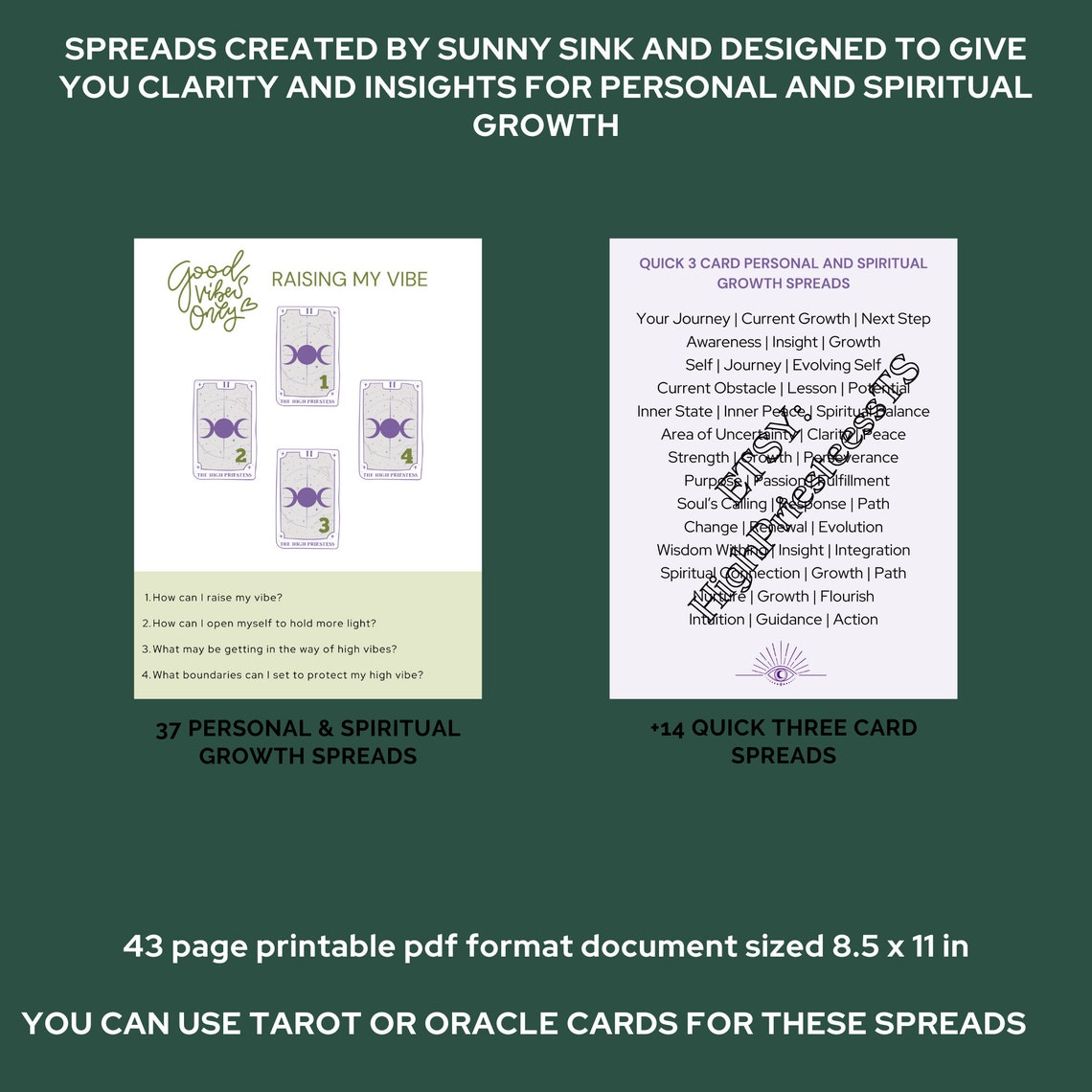 Printable Tarot Spreads Printable Tarot E Book Printable Tarot Notes ...