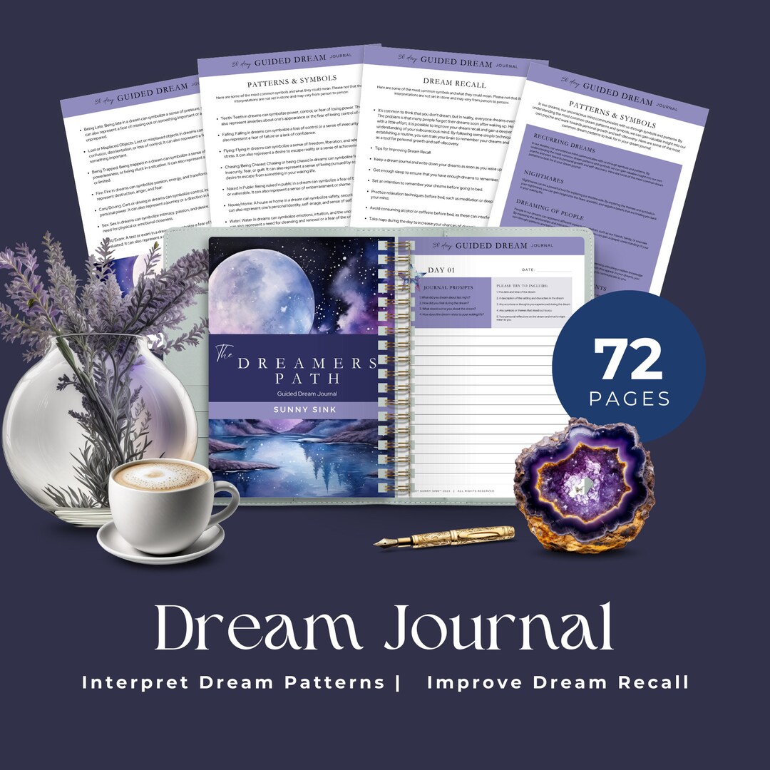 30-day Dream Journal | Printable Guided Prompts (PDF) - Etsy