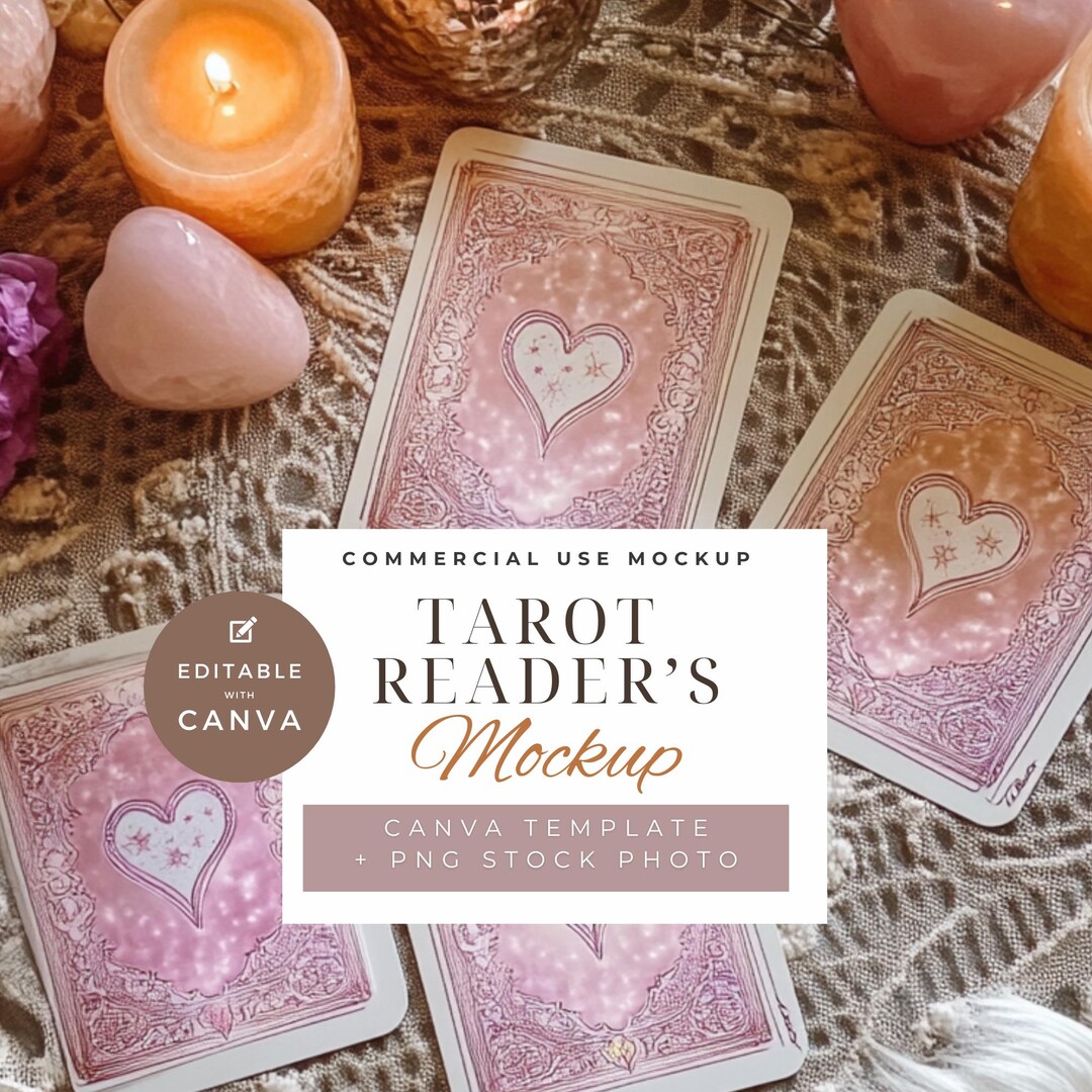 Tarot Card Mockup - PNG, Canva Template - Etsy