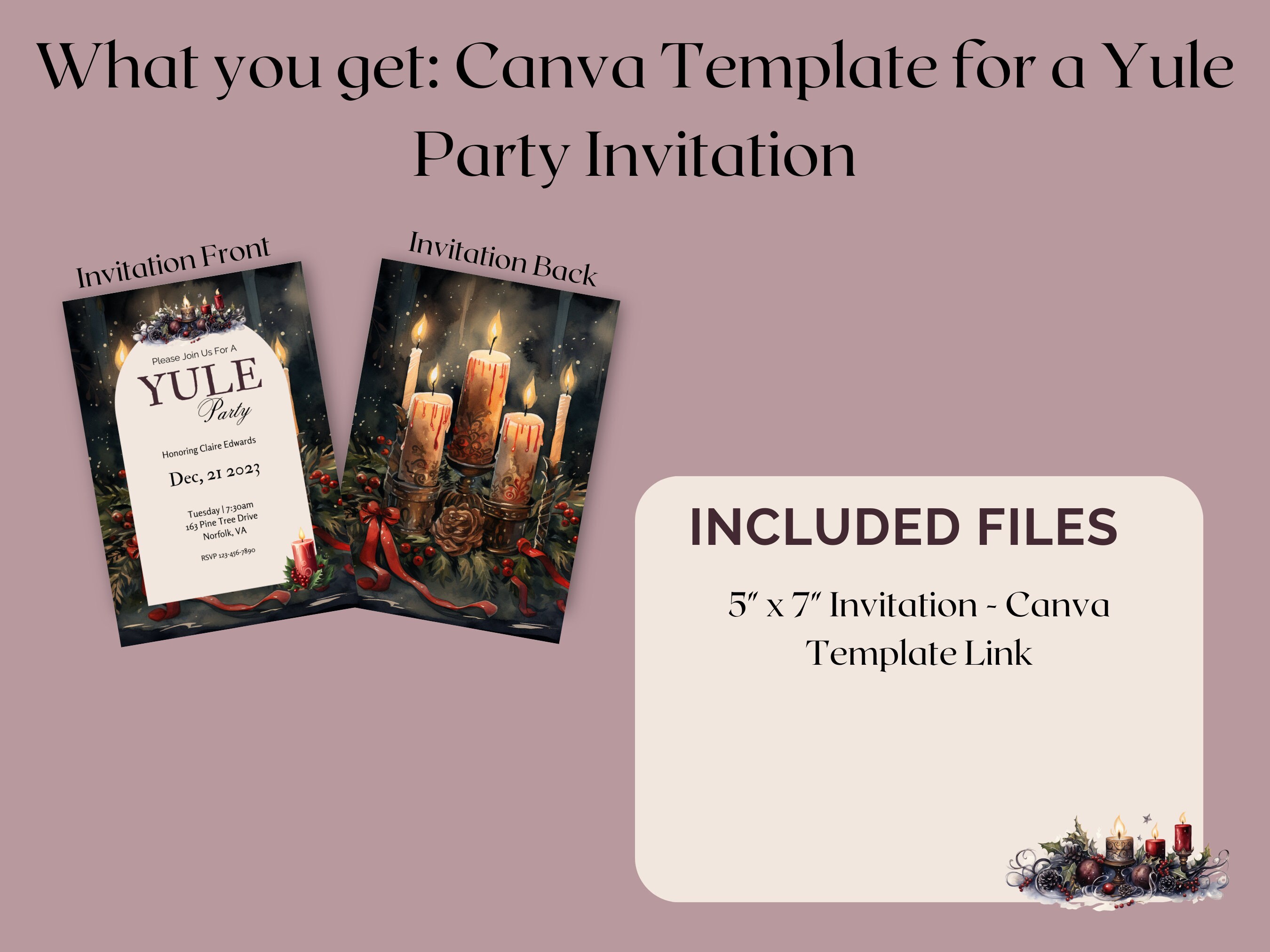 Yule Greeting Mega Bundle Yule Greeting Cards Party Invitation Template ...