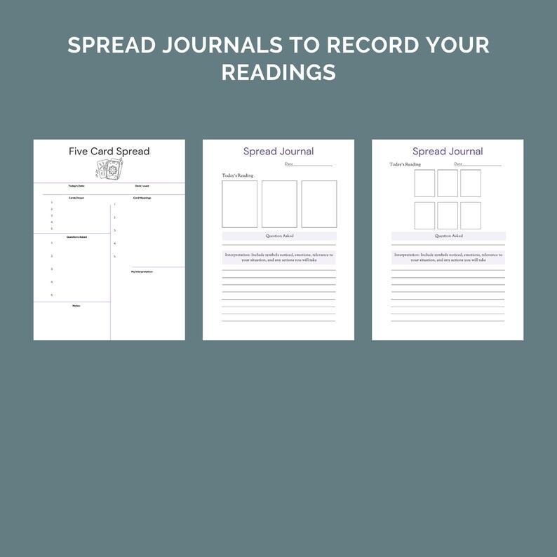 Printable Tarot Spreads Printable Tarot E Book Printable Tarot Notes ...