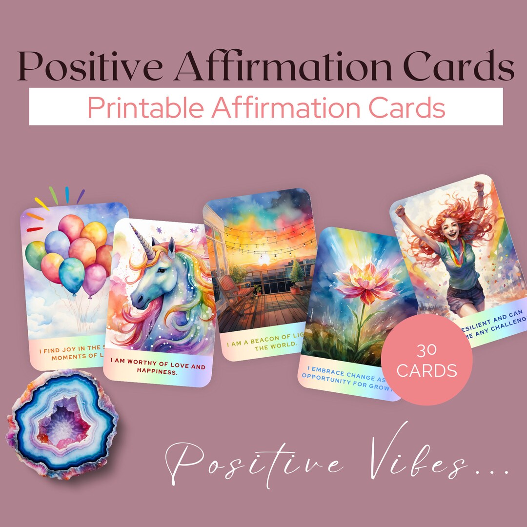 Positive Affirmation Cards | Positive Affirmations, Rainbow Art Cards ...