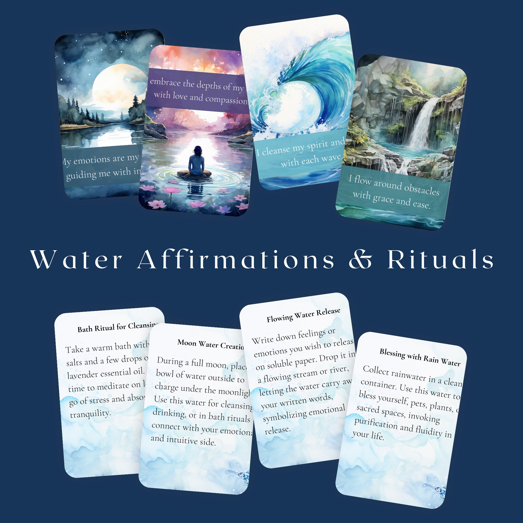 Elemental Magic Affirmation & Ritual Cards Fire, Water, Air, Earth ...