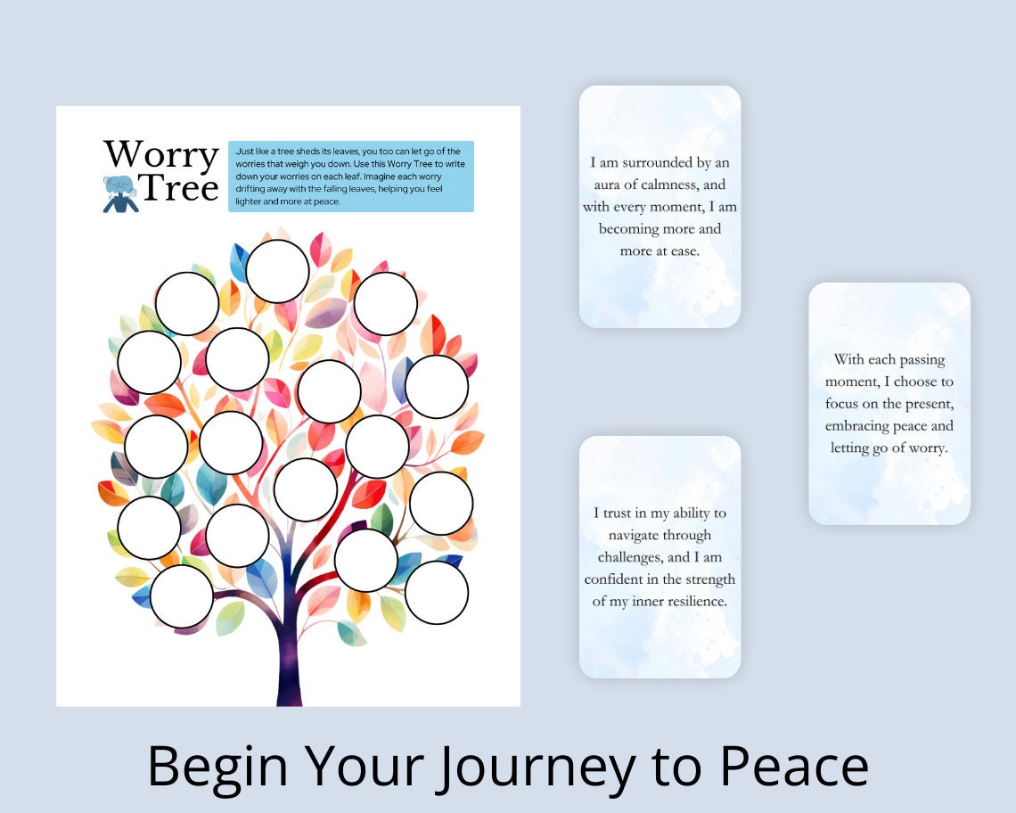Worry Tree Worksheets, Anxiety Relief, Cognitive Distortions ...