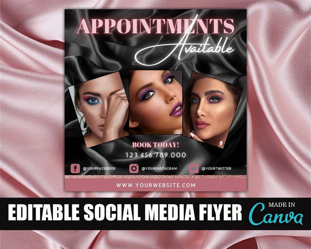 Editable Book Now Flyer, DIY Appointments Available Booking Template ...