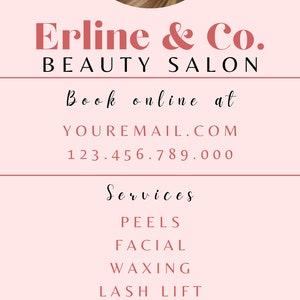 Digital Business Cards Template Set, Feminine Beauty Card Design for ...