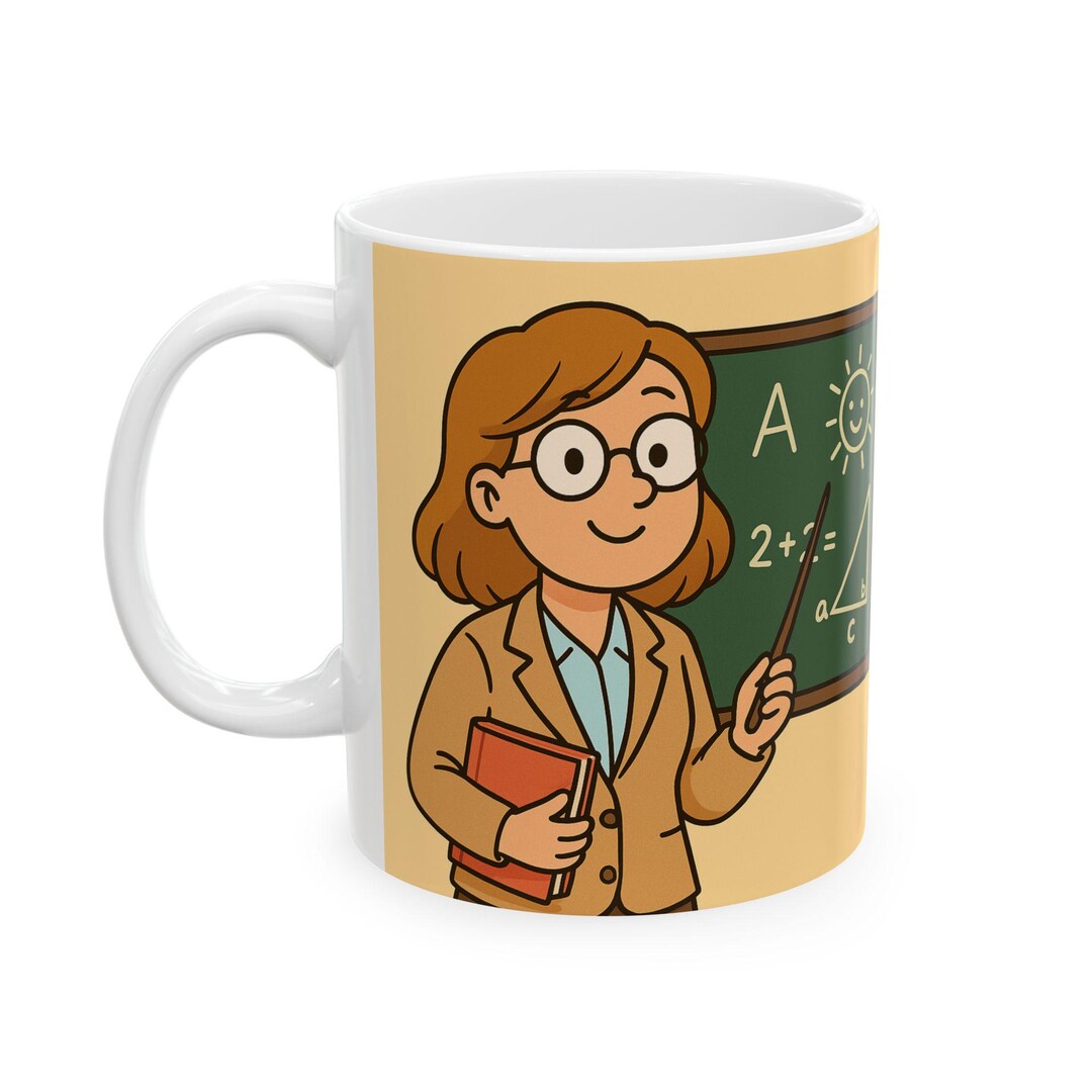 Teacher Appreciation Mug Cute Cartoon Teacher Ceramic Cup, Gift for ...