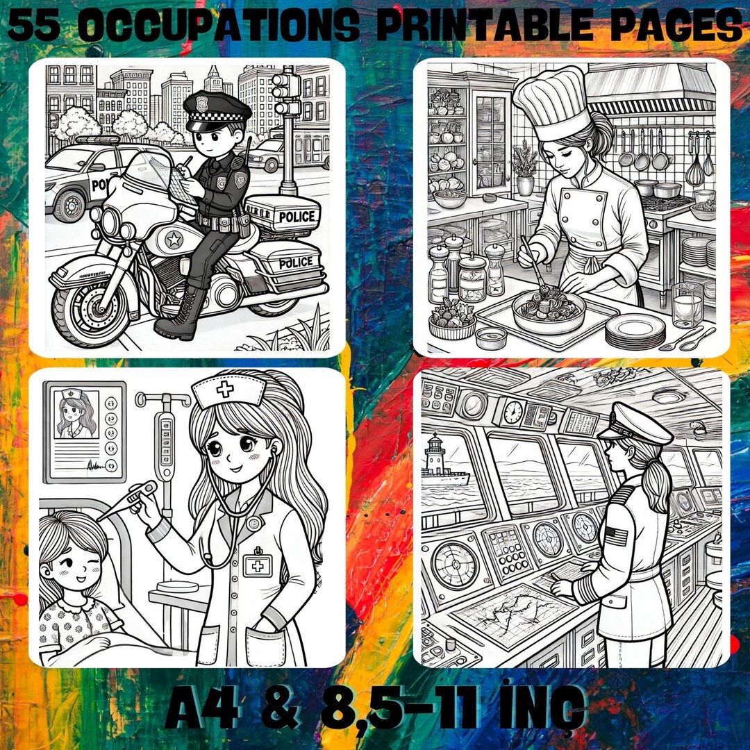 Printable Occupational Coloring Book Pages for Kids, Coloring ...