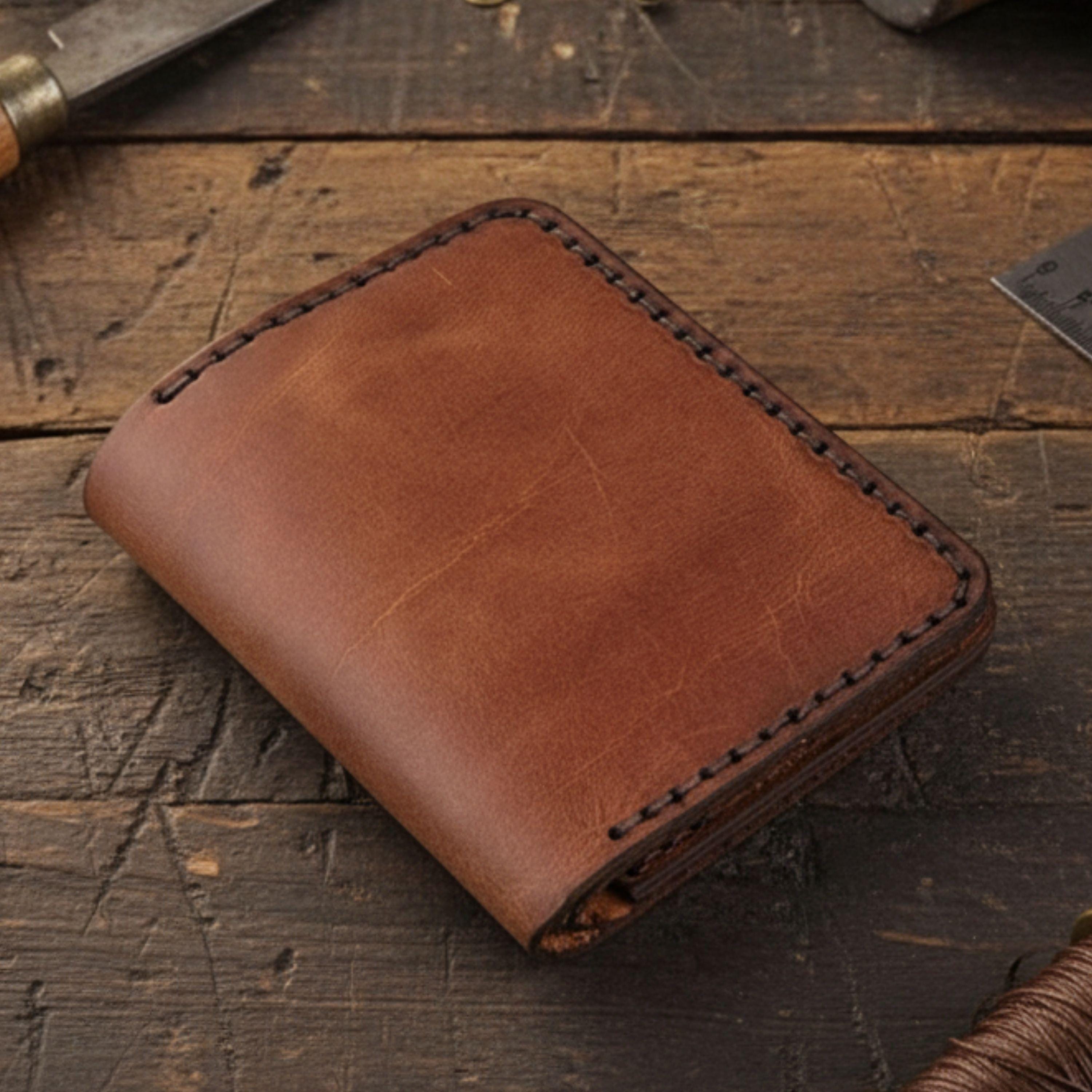 Handmade Leather Mens Wallet Slim Vertical Minimalist Bifold - Etsy