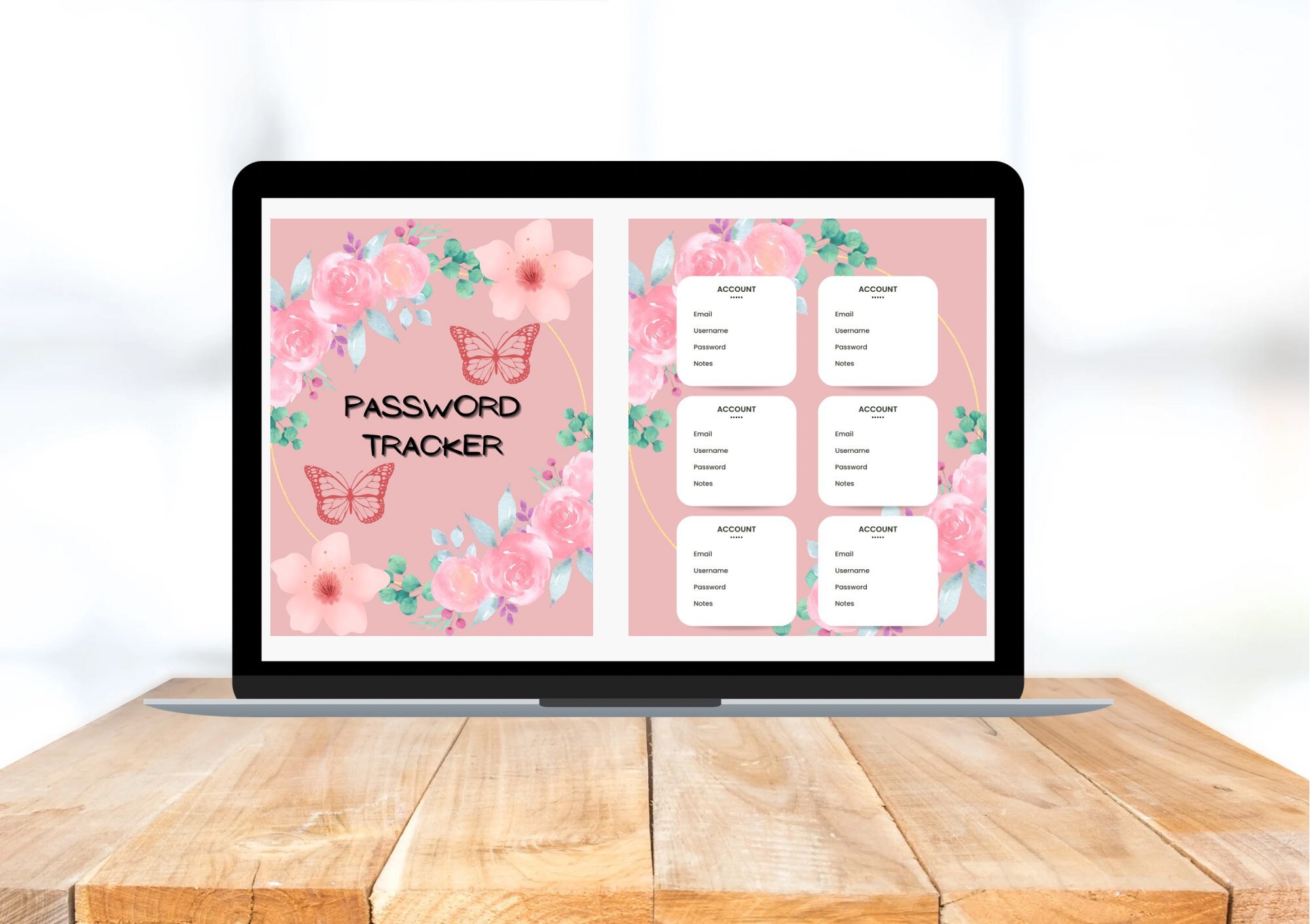 Digital Password Tracker, Fillable PDF Password Tracker, Password ...