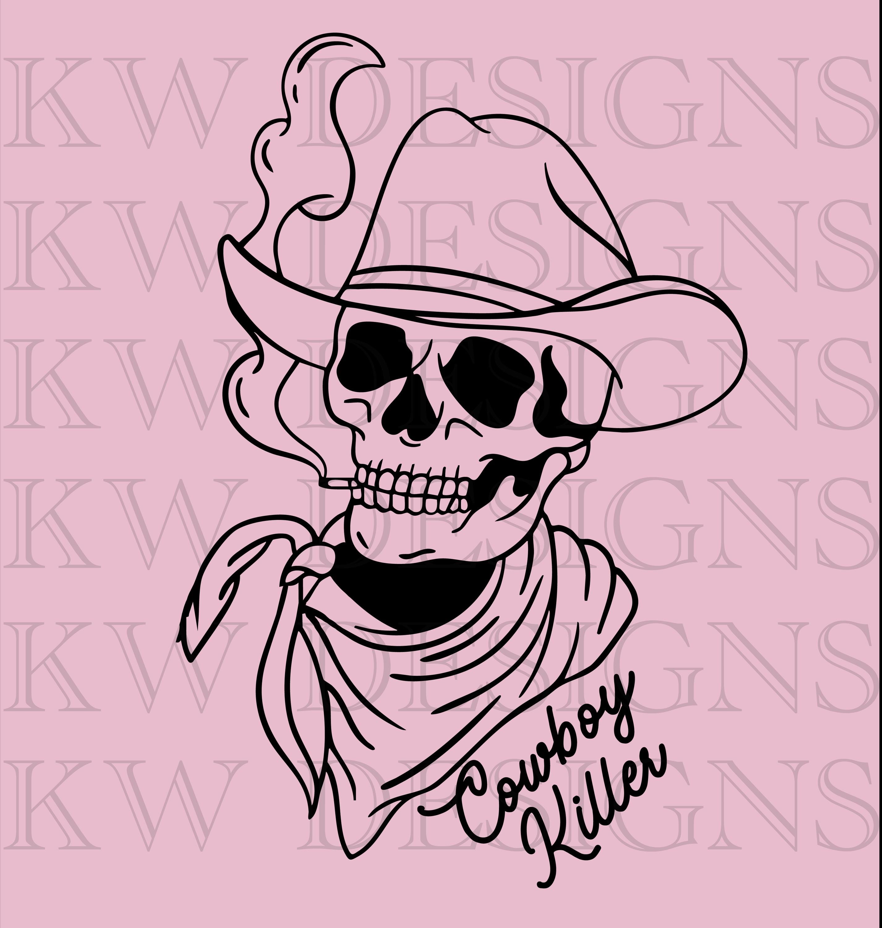 Cowboy Killer - Cowboy Skeleton Design, Cowboy Digital Download ...