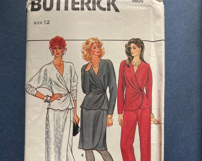 Vintage BUTTERICK Sewing Pattern 4605 Misses' Tunic, Skirt, and Pants ...