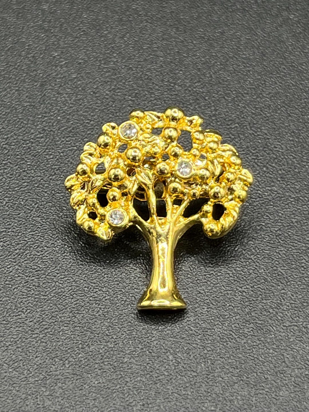 Vintage QVC Gold Tone and Rhinestone Tree of Life Brooch Pin - Etsy
