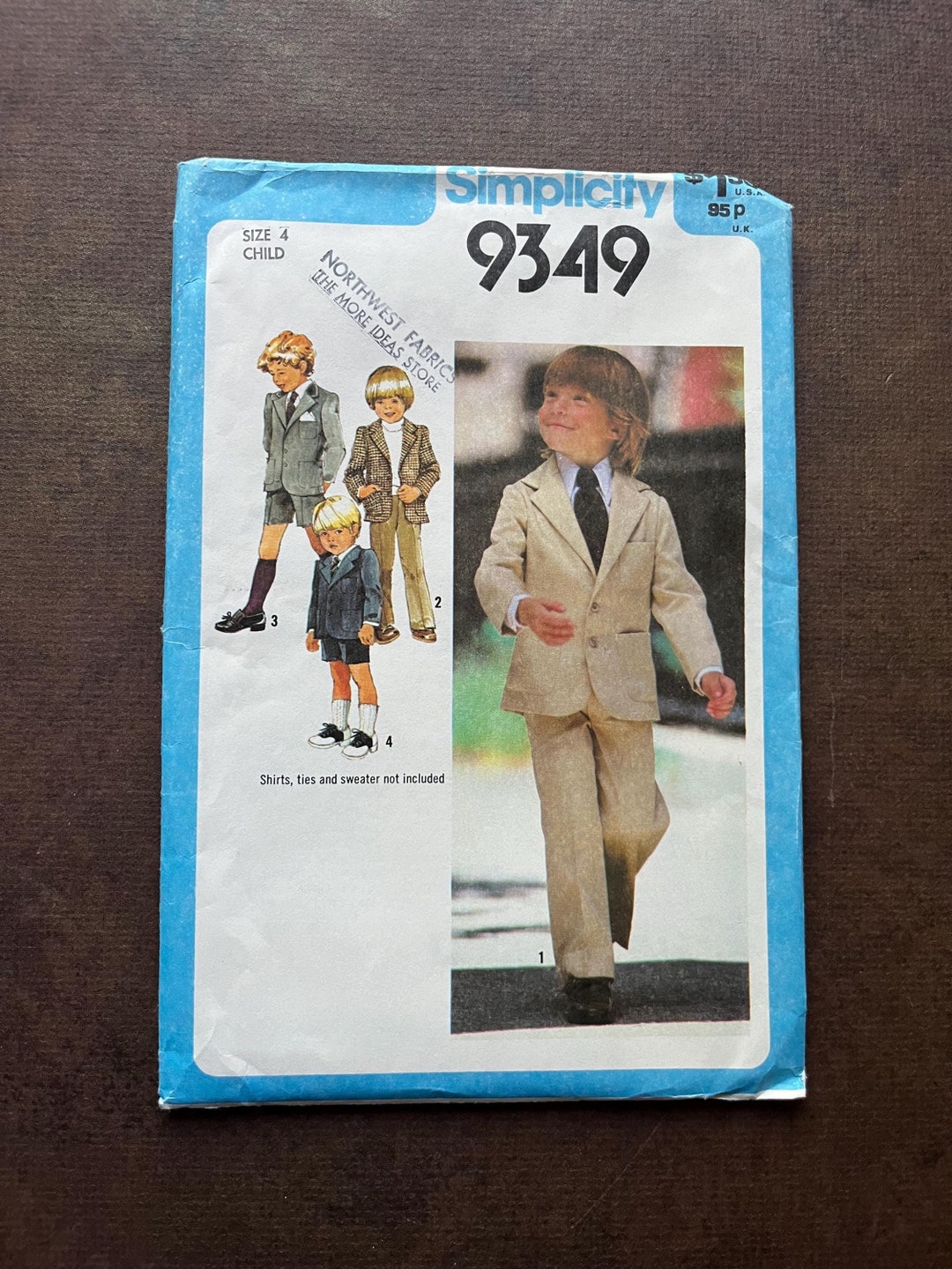Vintage Simplicity Sewing Pattern 9349 Child's Suit Pants or Shorts and ...