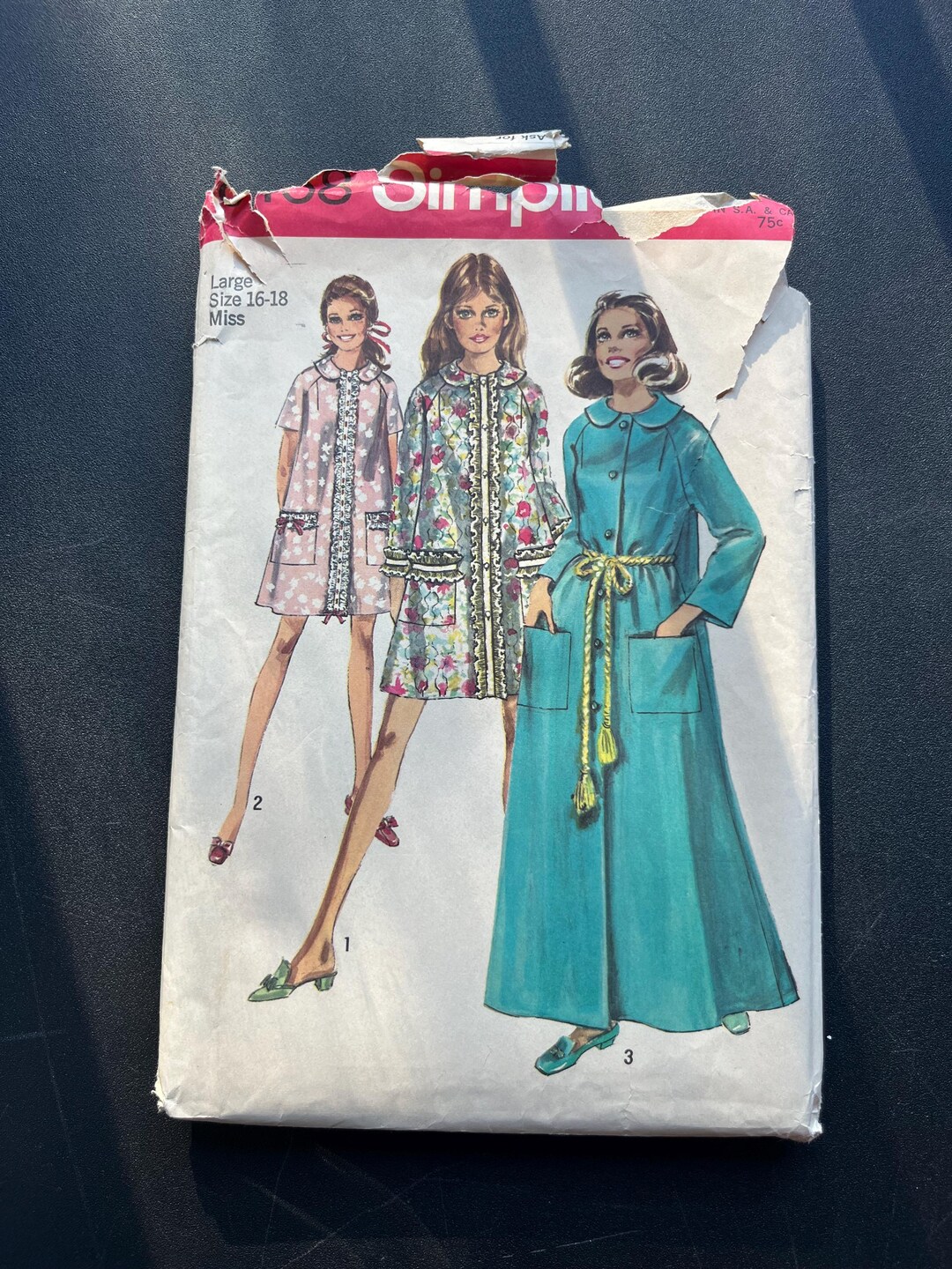 Vintage Simplicity Sewing Pattern 8458 Misses and Women's Robe in 2 ...